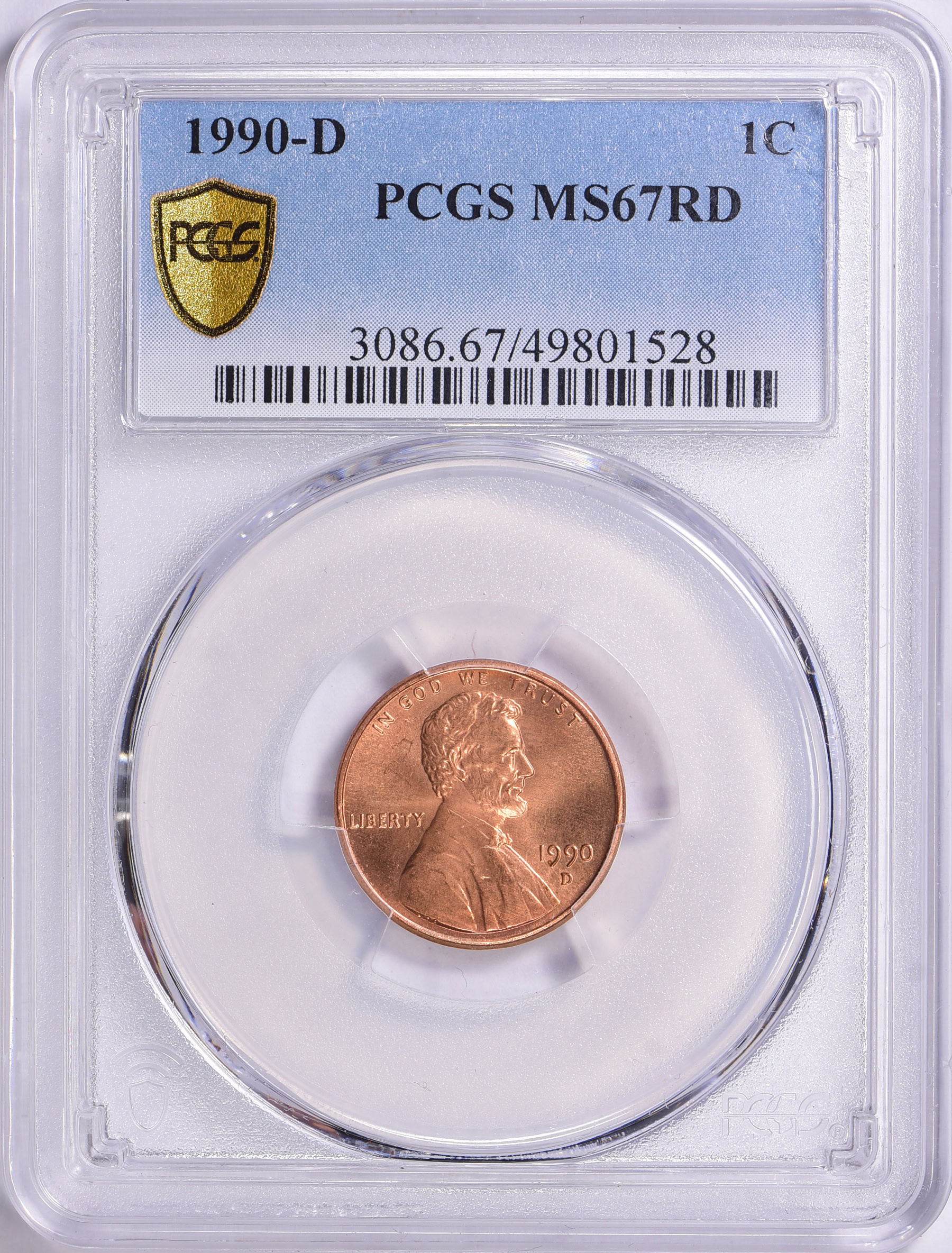 1990-D Lincoln Cent PCGS MS-67 RD (Item 1727483) | GreatCollections ...