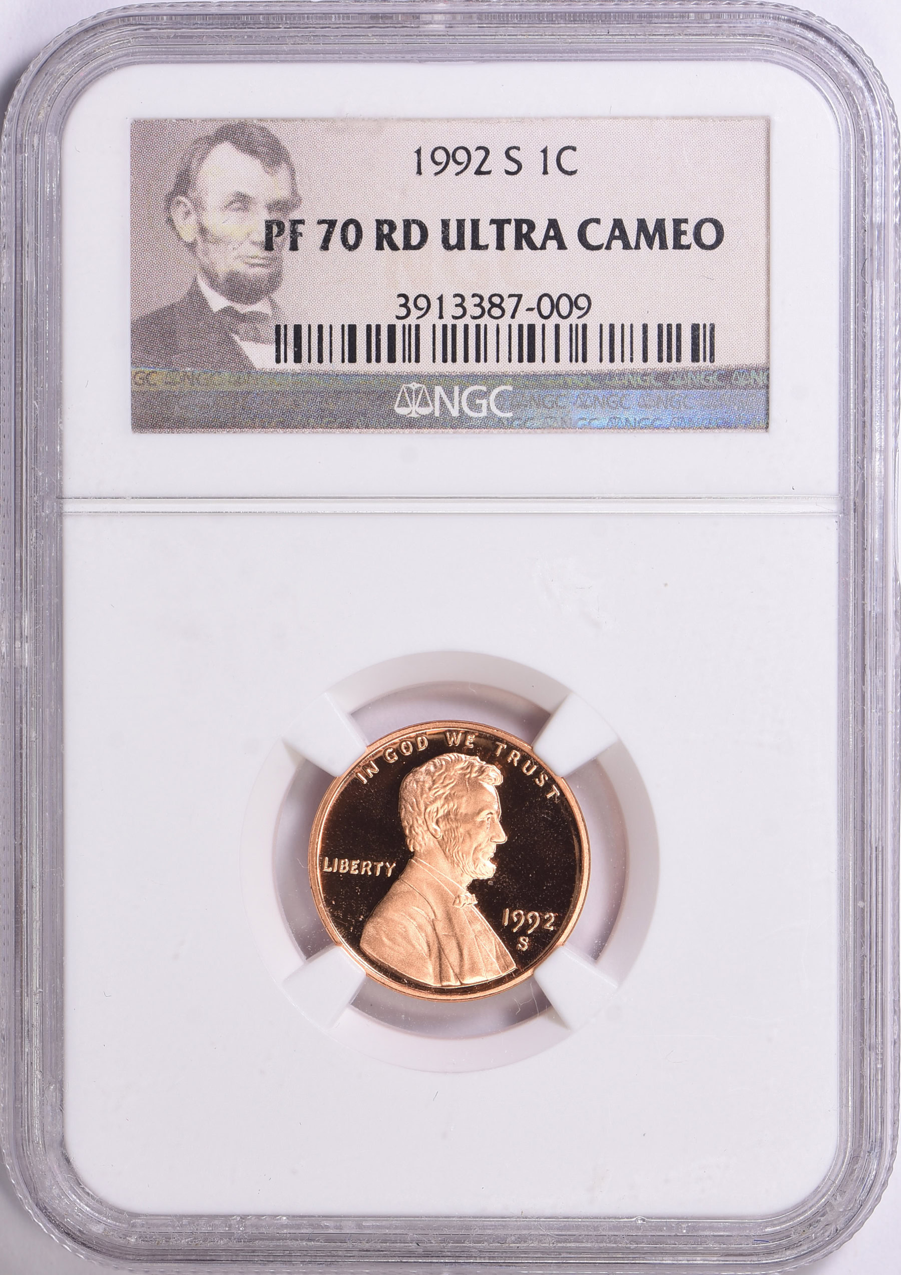 1992-S Lincoln Cent NGC Proof-70 UC (Lincoln Label) (Item 1727488 ...