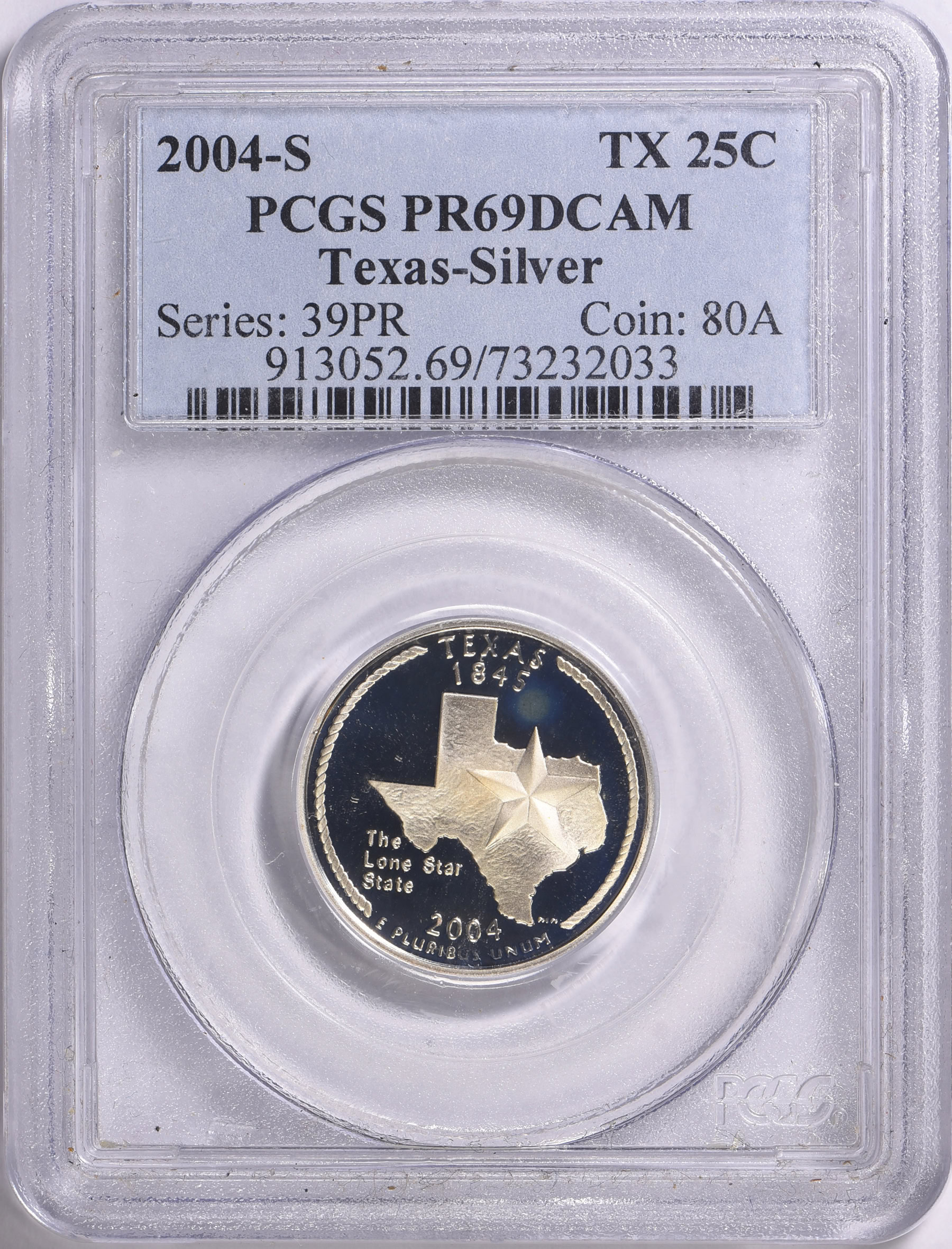 2004-S State Quarter Texas Silver PCGS Proof-69 DCAM (Item 1727518 ...