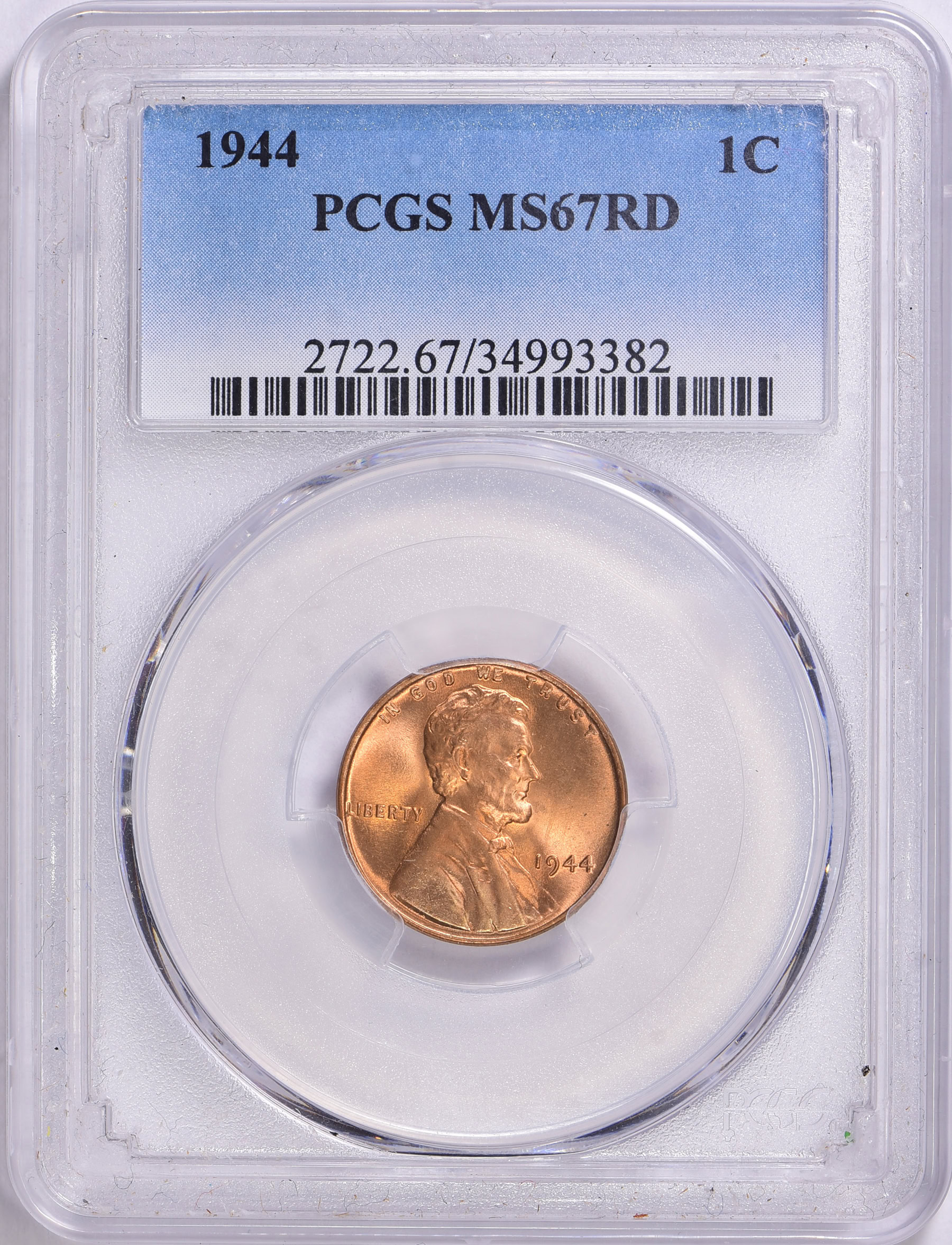 1944 Lincoln Cent PCGS MS-67 RD (Item 1727535) | GreatCollections Coin Auctions