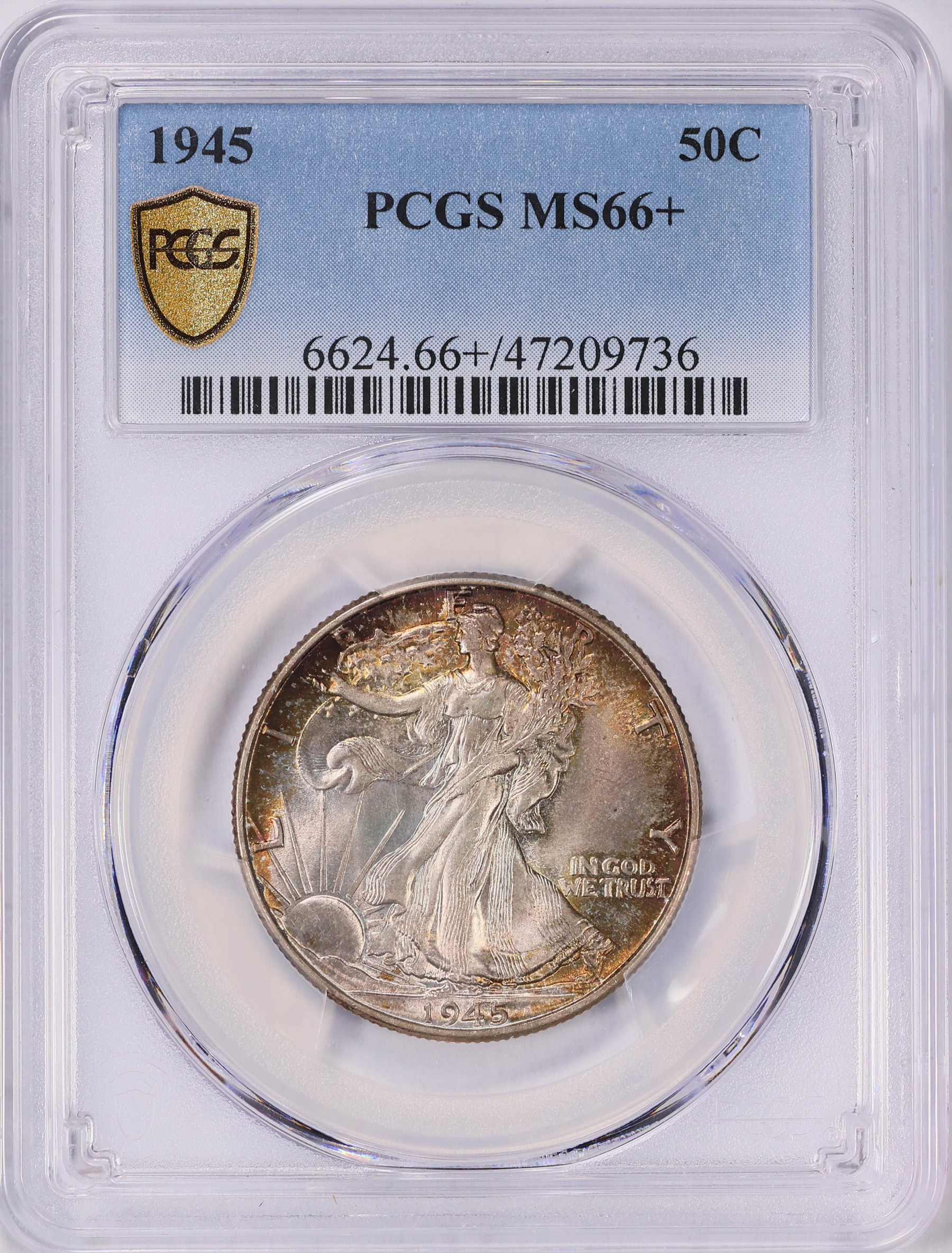 1945 Walking Liberty Half Dollar PCGS MS-66+ (Item 1727623) | GreatCollections Coin Auctions
