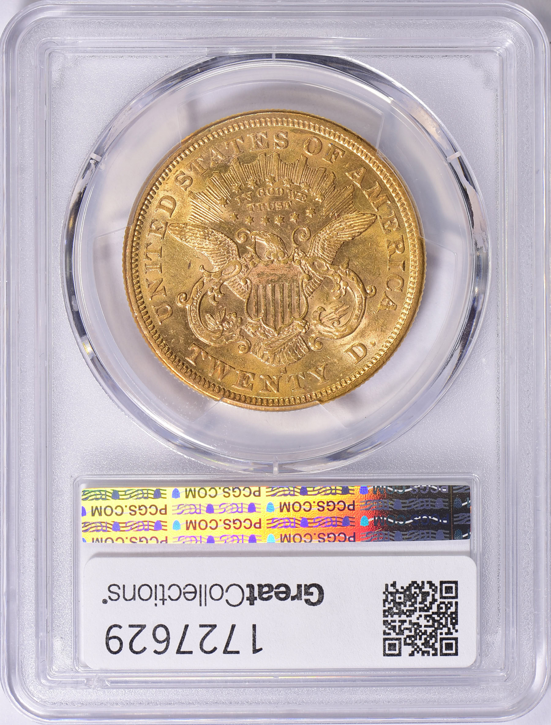 1876-S Liberty Gold Double Eagle PCGS AU-55 (Item 1727629) | GreatCollections Coin Auctions