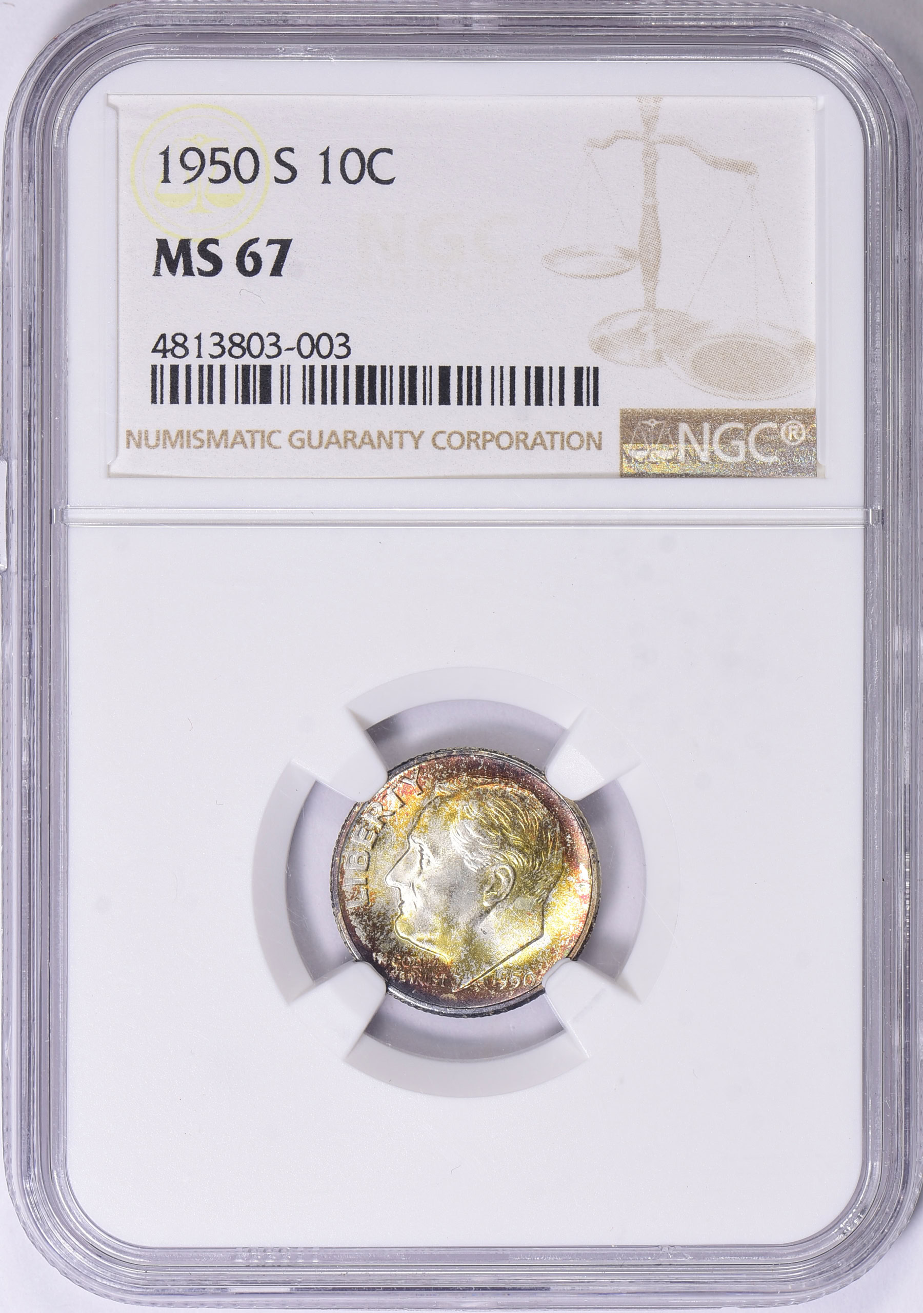 1950-S Roosevelt Dime NGC MS-67 (Toned) (Item 1727835 ...