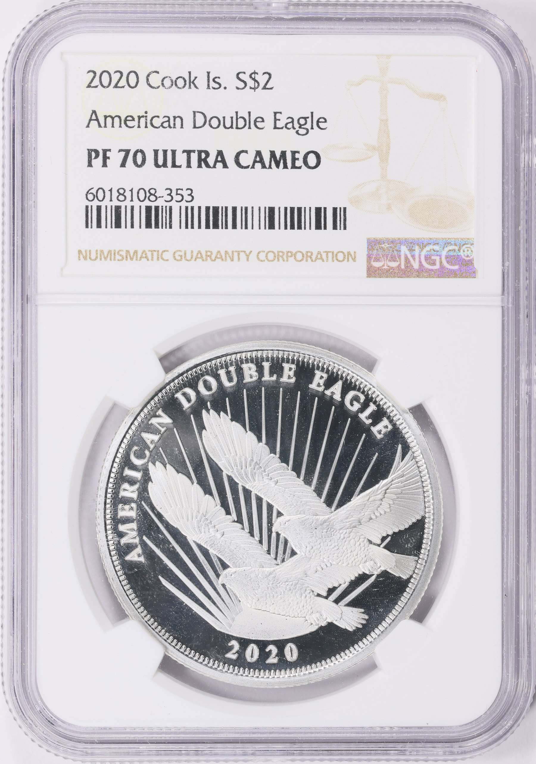 Cook Islands 2020 Silver $2 American Double Eagle NGC Proof-70 UC (Item ...