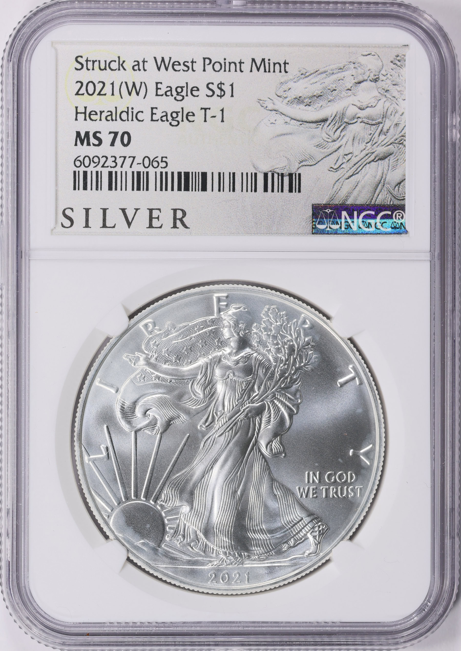 2021-(W) $1 Silver Eagle Struck at West Point Type 1 NGC MS-70 (Item ...