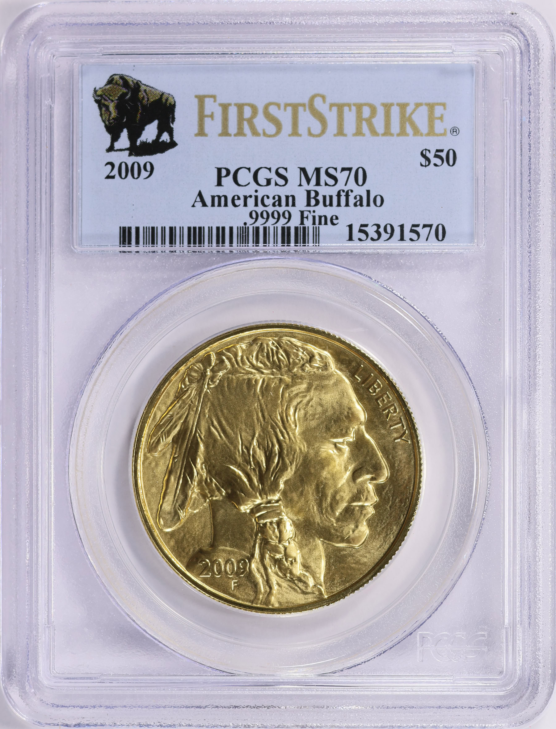 2009 $50 One-Ounce Gold American Buffalo First Strike PCGS MS-70 (Item 1727947 ...