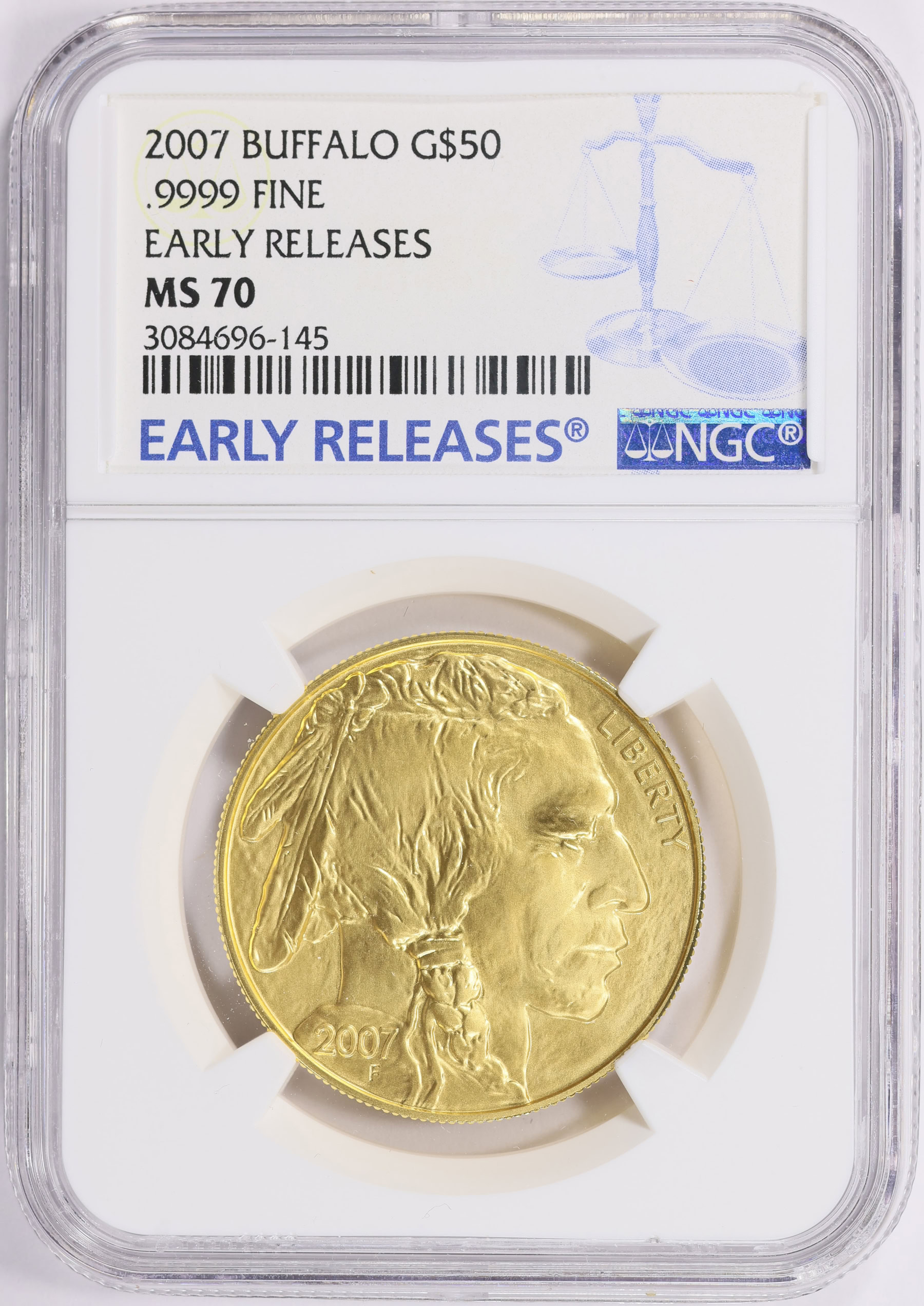 2007 $50 One-Ounce Gold American Buffalo Early Releases NGC MS-70 (Item 1727948 ...