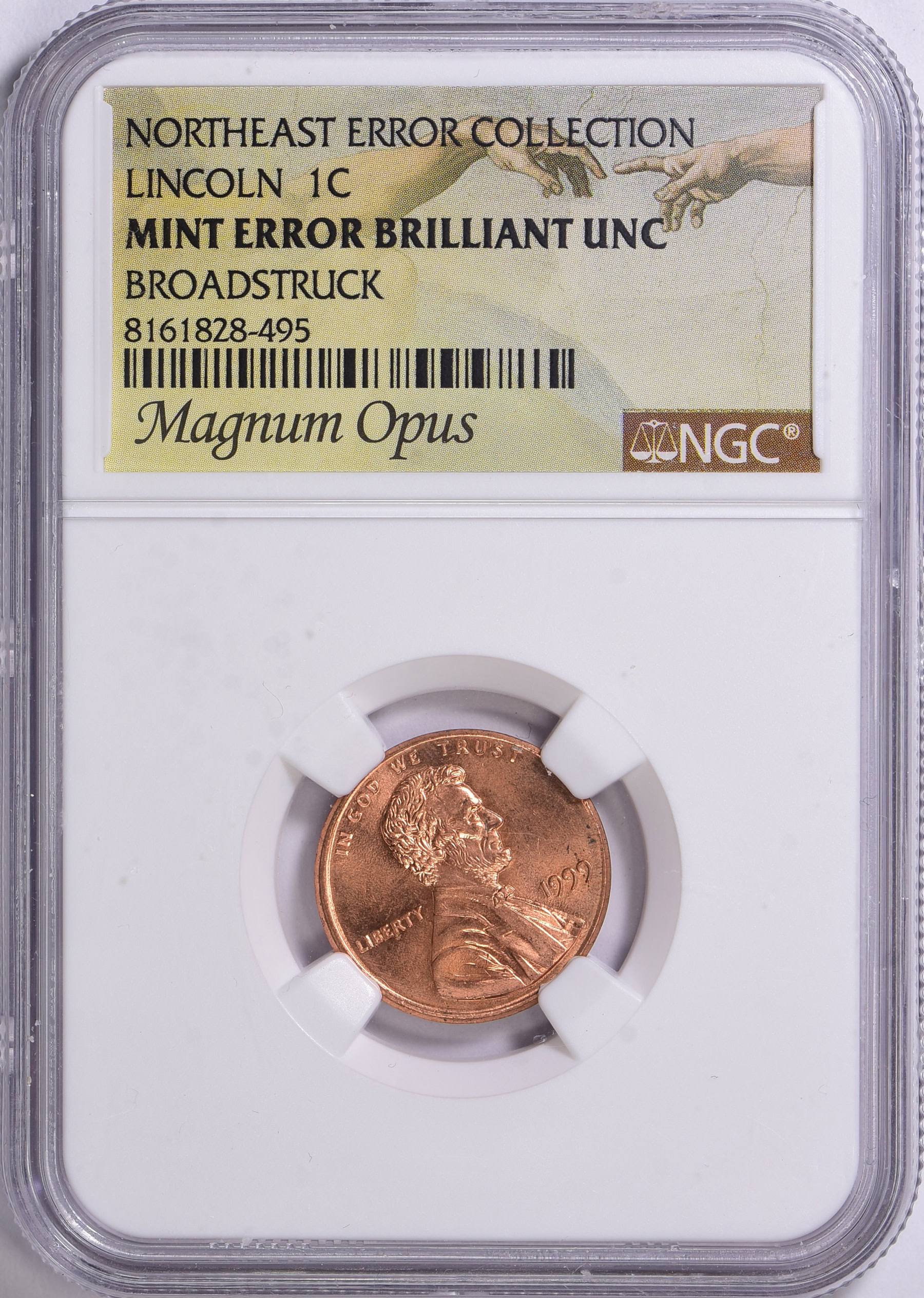 Mint Error 1999 Lincoln Cent Broadstruck NGC Brilliant Unc (Magnum Opus ...