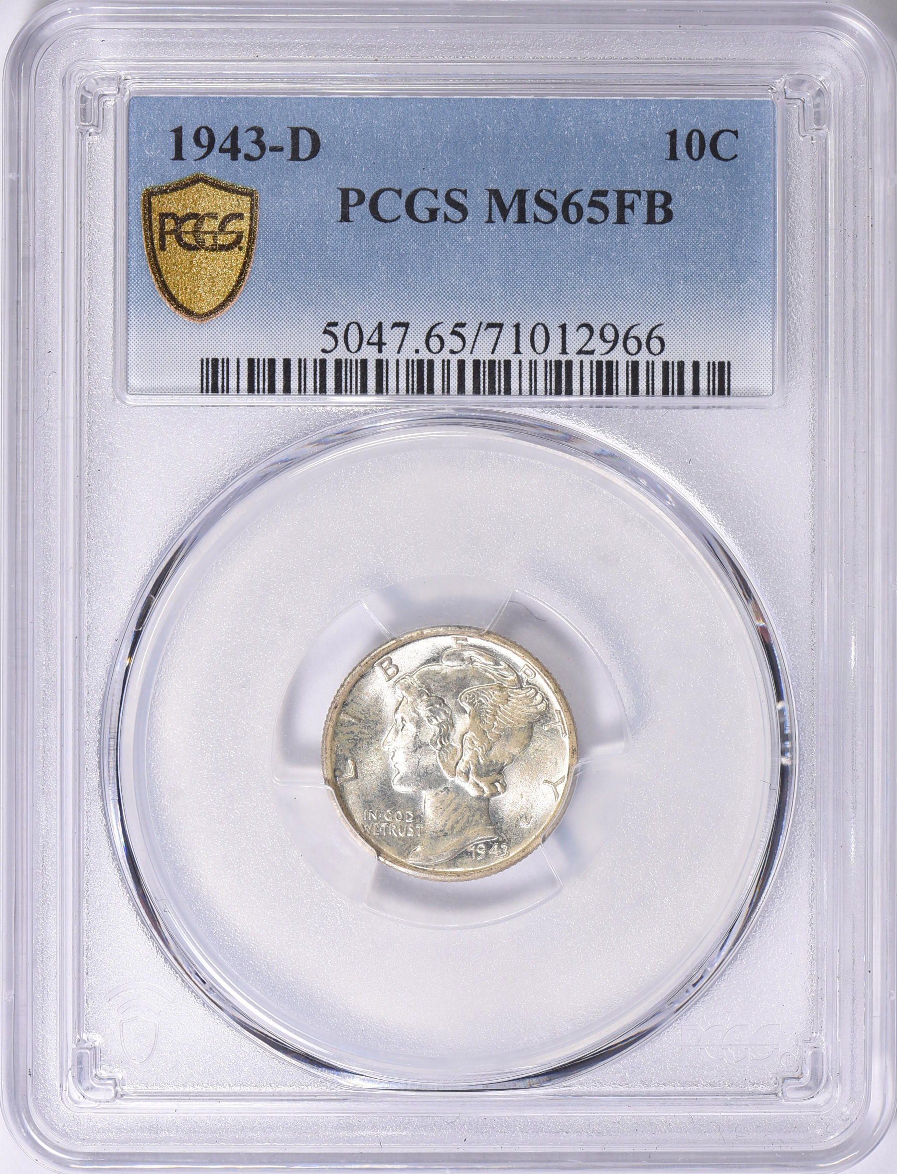 1943-D Mercury Dime PCGS MS-65 FB (Item 1728004) | GreatCollections Coin Auctions