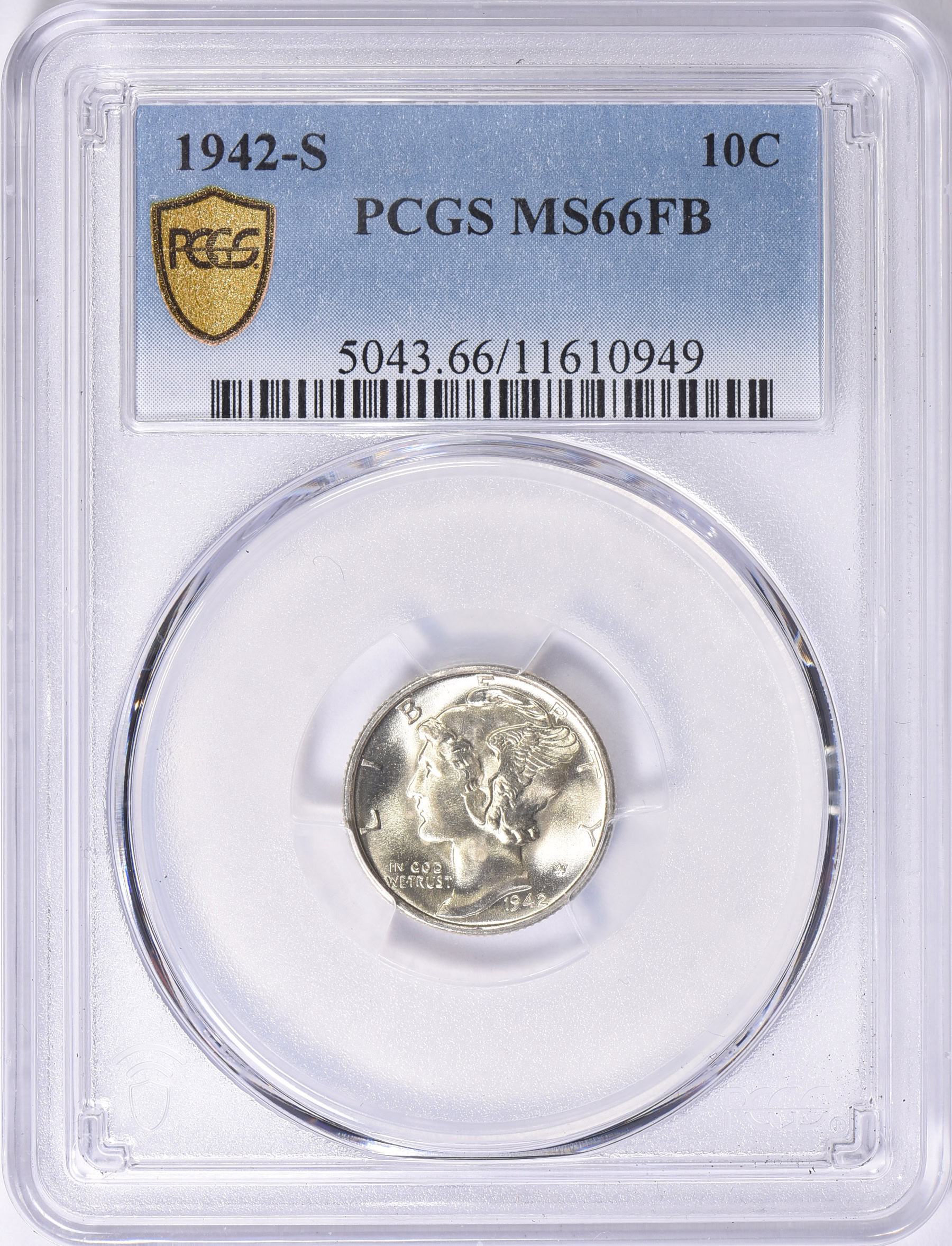 1942-S Mercury Dime PCGS MS-66 FB (Item 1728006) | GreatCollections Coin Auctions