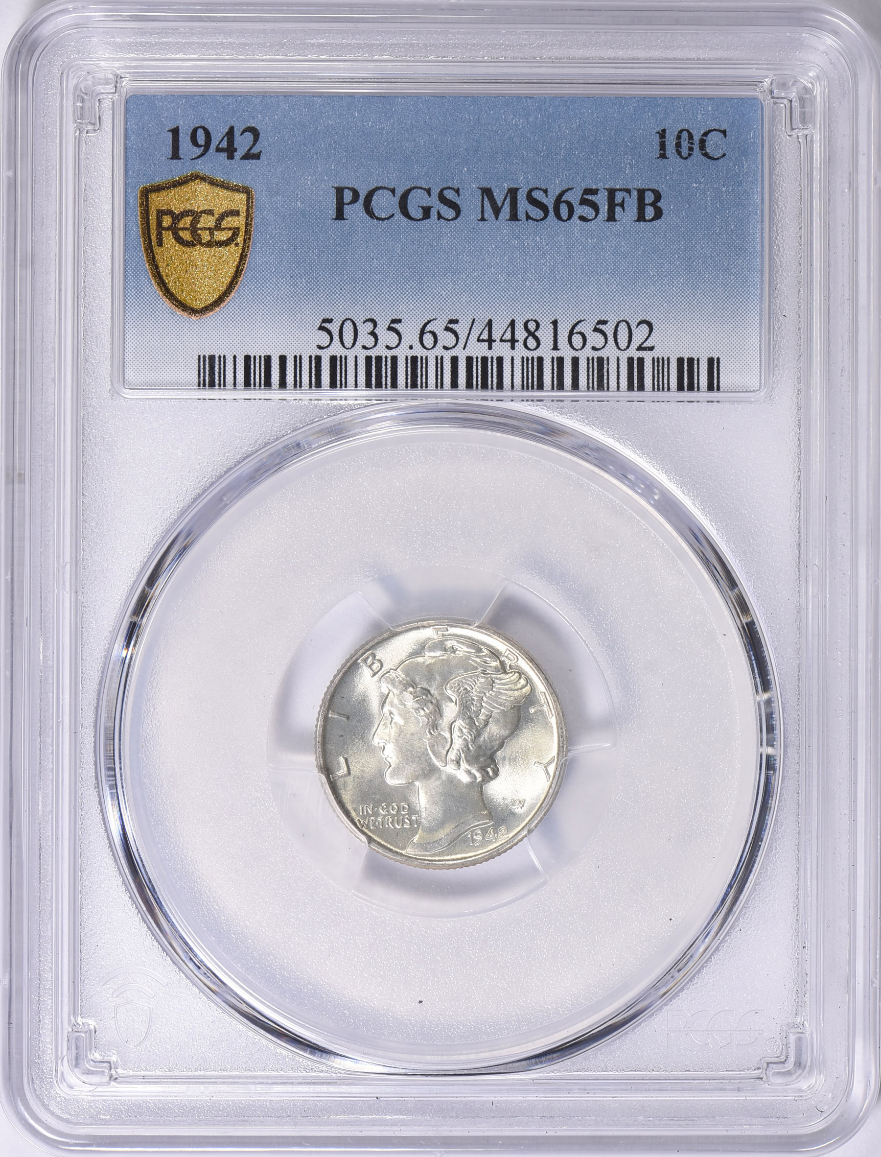 1942 Mercury Dime PCGS MS-65 FB (Item 1728008) | GreatCollections Coin Auctions