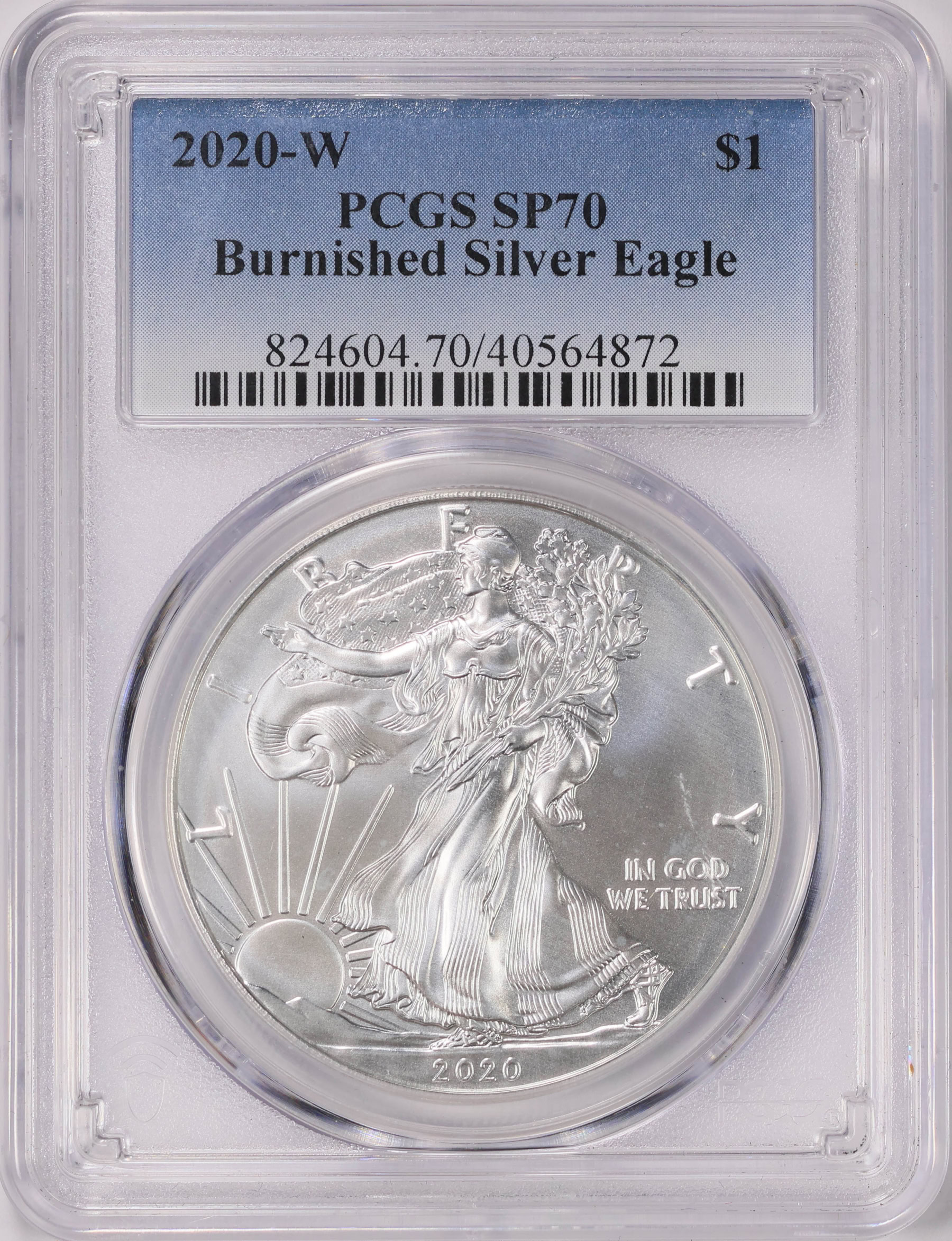 2020-W $1 Silver Eagle Burnished PCGS SP-70 (Item 1728030) | GreatCollections Coin Auctions