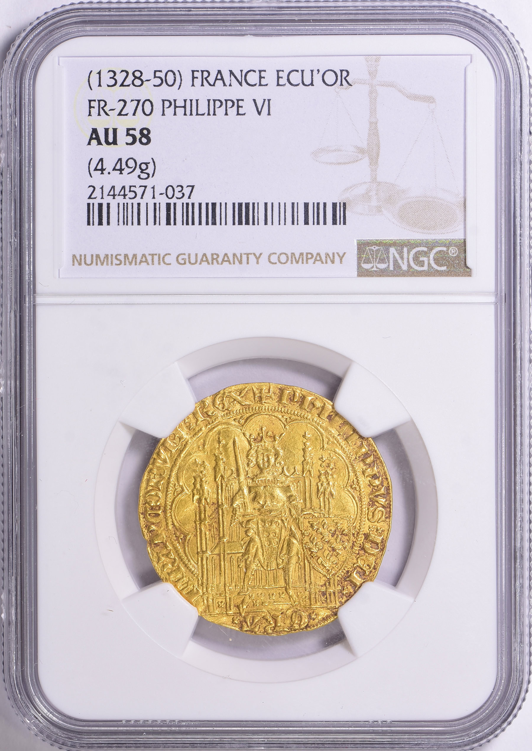 France ND (1328-50) Gold Ecu D'Or of Philippe VI NGC AU-58 (4.49gms) (Item 1728085 ...
