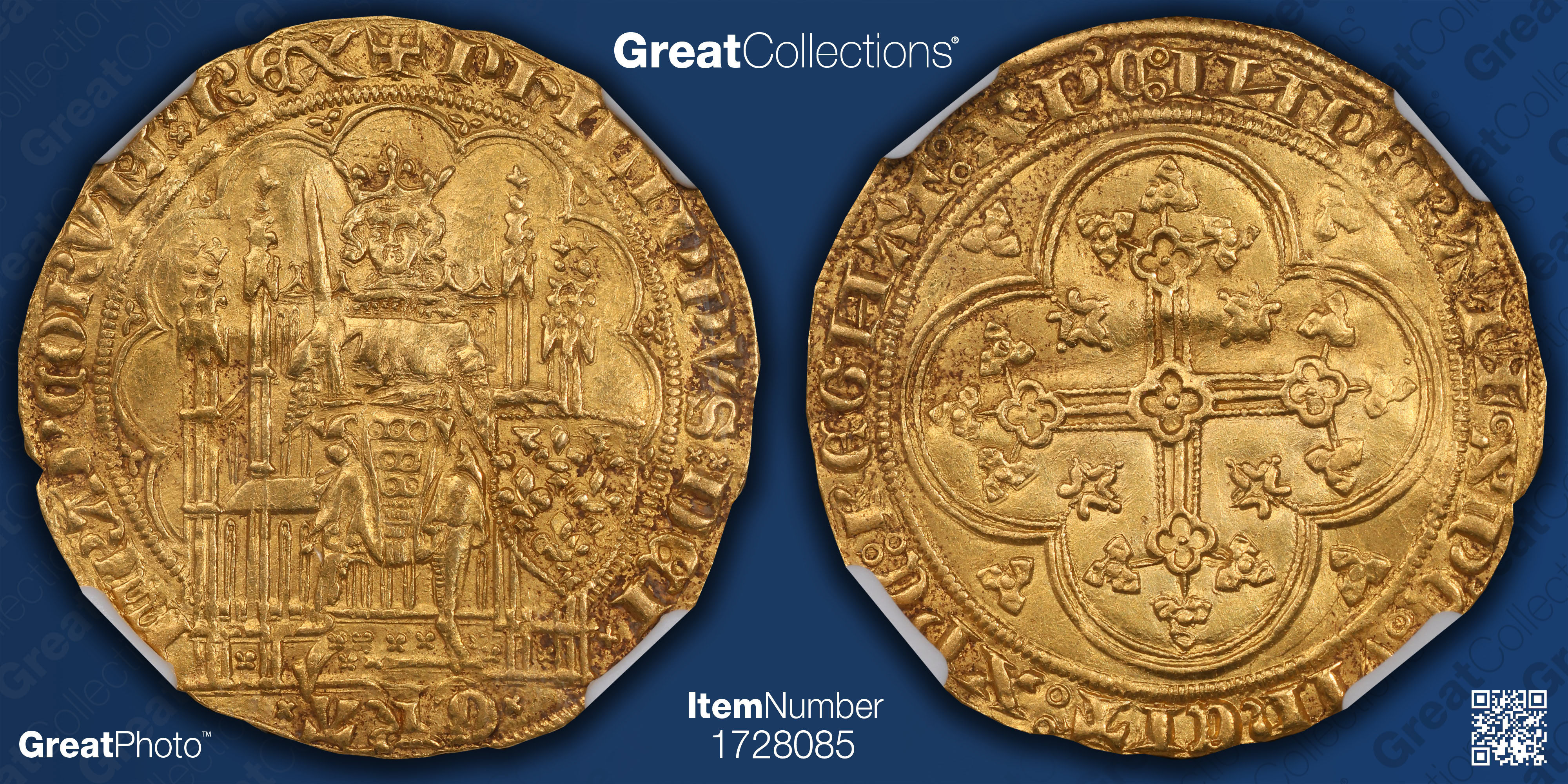 France ND (1328-50) Gold Ecu D'Or of Philippe VI NGC AU-58 (4.49gms ...