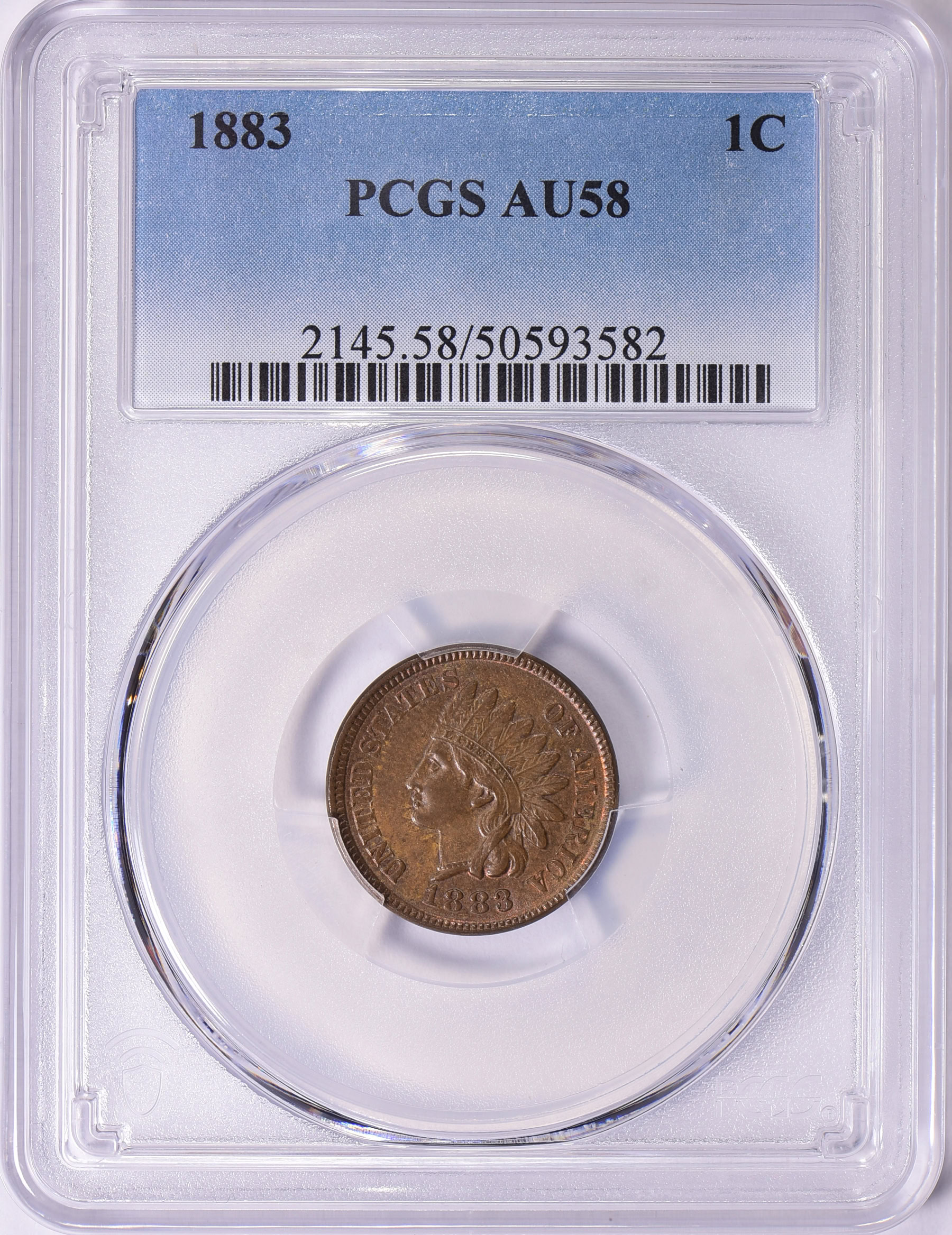 1883 Indian Cent PCGS AU-58 BN (Item 1728124) | GreatCollections Coin Auctions