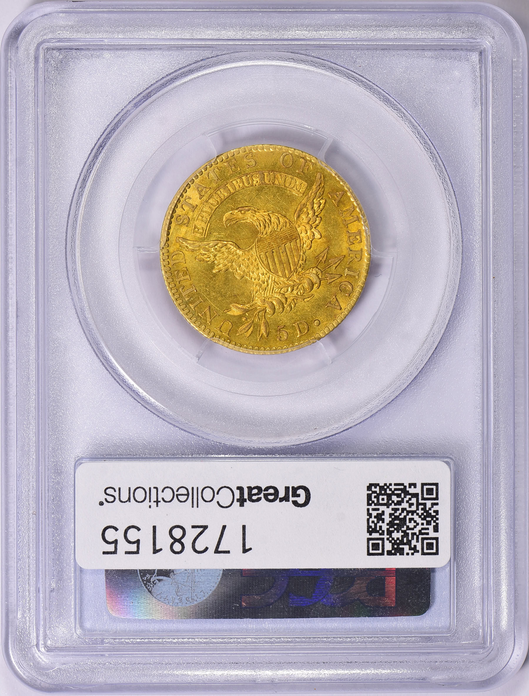 1823 Capped Head Gold Half Eagle PCGS MS-63+ (CAC Green) (Item 1728155 ...
