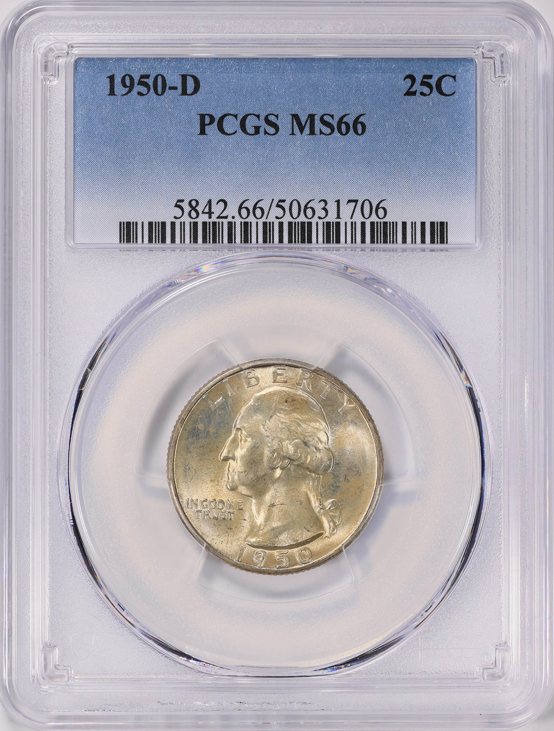 1950-D Washington Quarter PCGS MS-66 (Item 1728195) | GreatCollections Coin Auctions