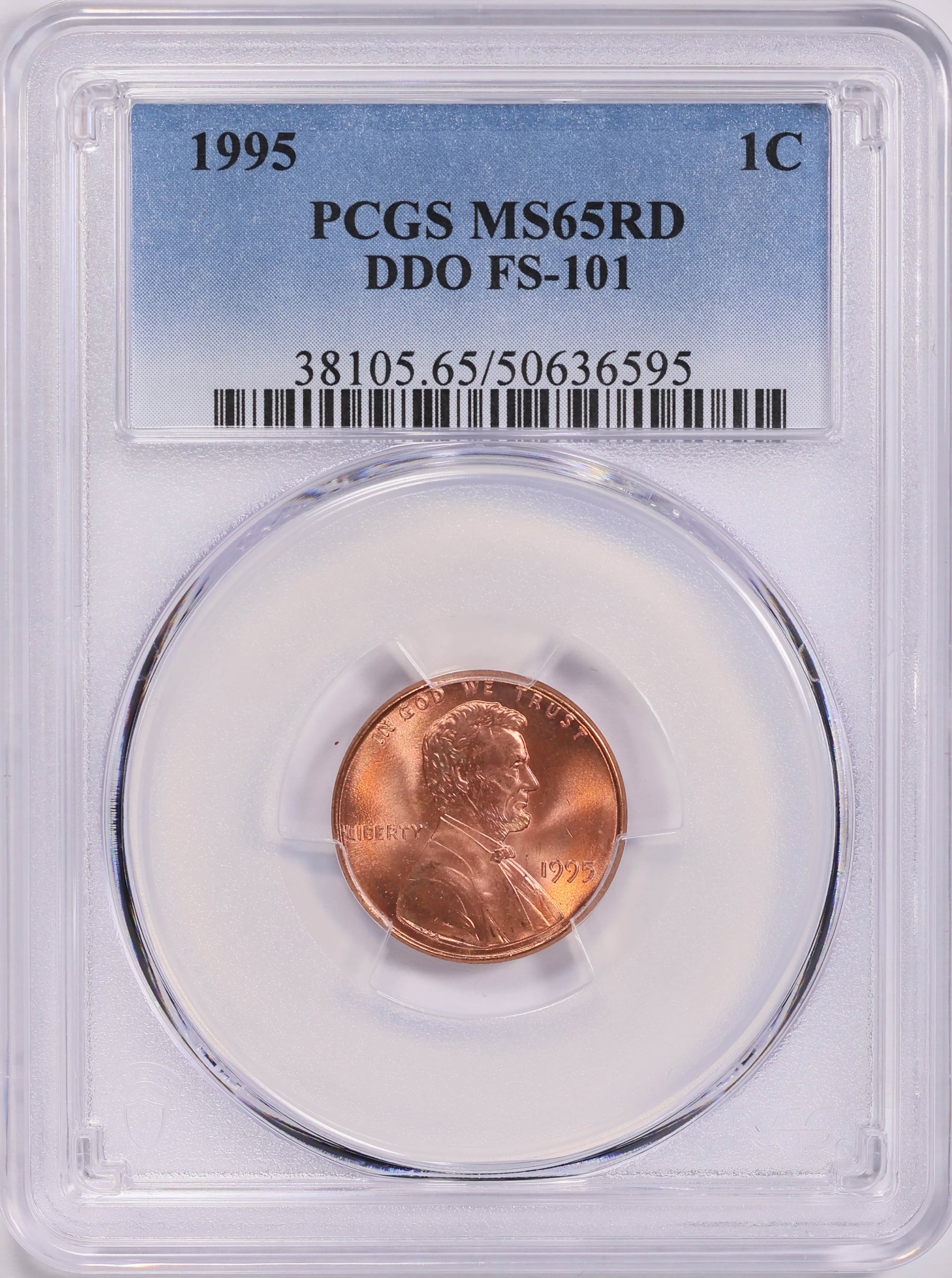 1995 Lincoln Cent Doubled Die Obverse FS-101 PCGS MS-65 RD (Item 1728226) | GreatCollections ...