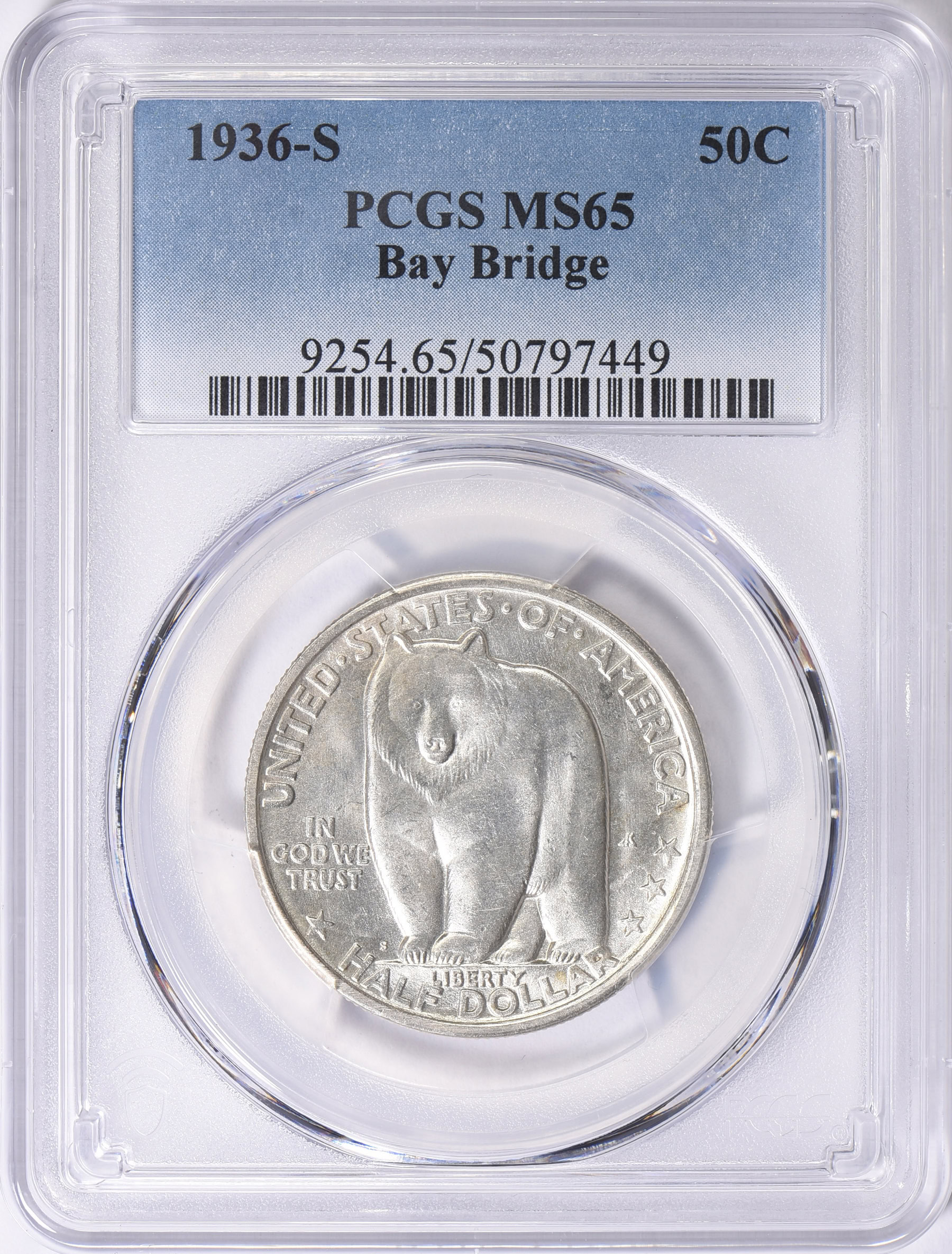 1936-S San-Francisco-Oakland Bay Bridge Opening Half Dollar PCGS MS-65 ...