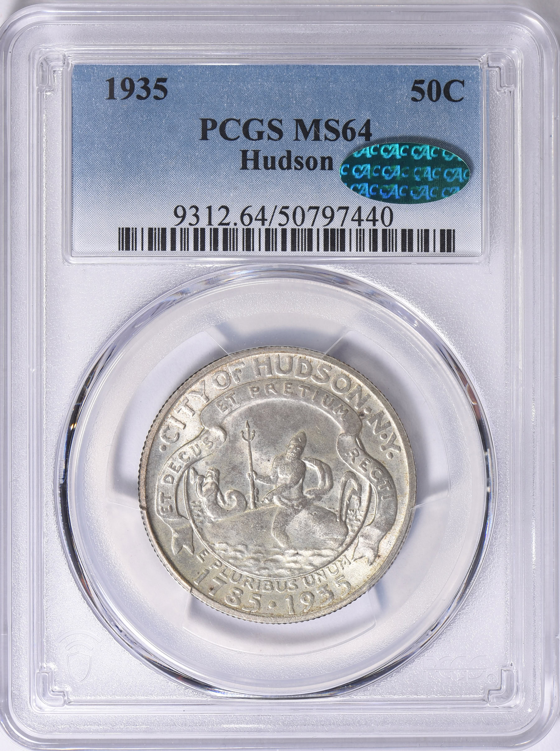 1935 Hudson, New York, Sesquicentennial Half Dollar PCGS MS-64 (CAC ...