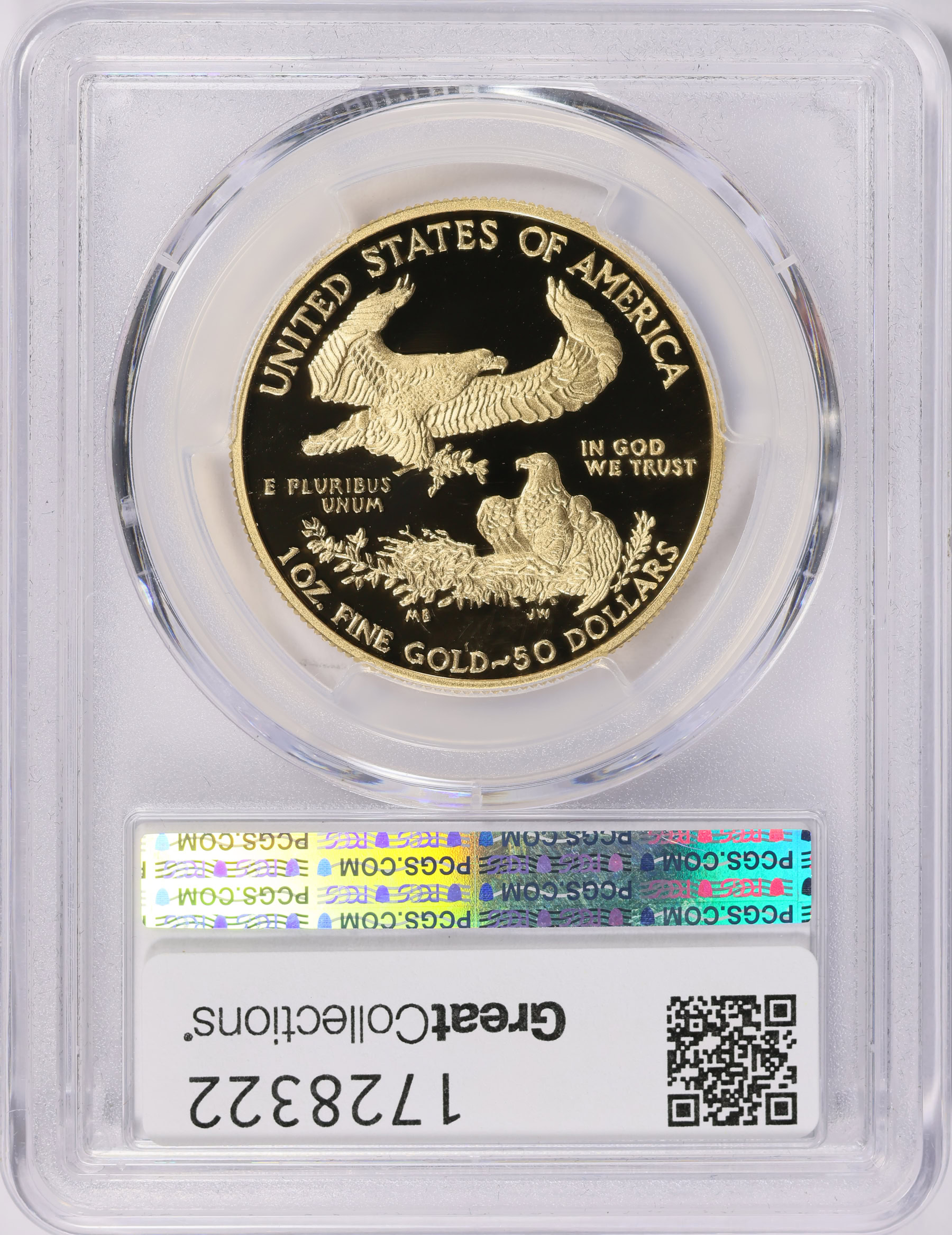 2020-W $50 One-Ounce Gold American Eagle V75 Privy 1 of 1945 Struck ...
