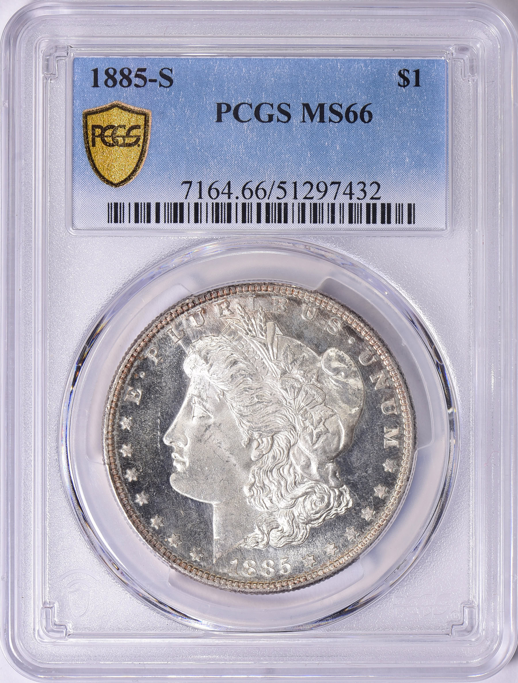 1885-S Morgan Silver Dollar PCGS MS-66 (Item 1728400) | GreatCollections Coin Auctions