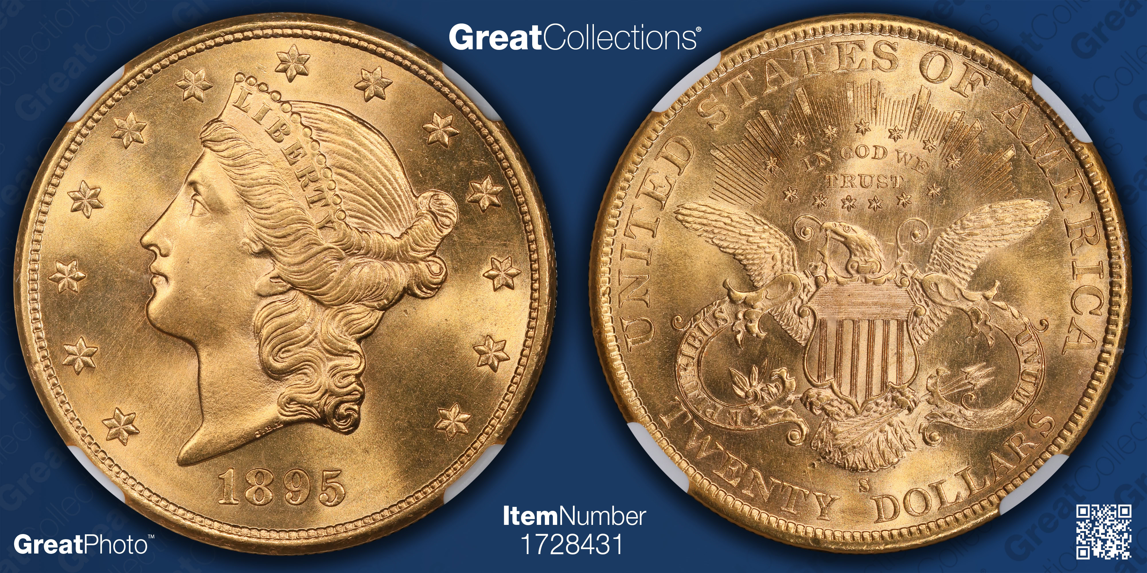 1895-S Liberty Gold Double Eagle NGC MS-64+ (Item 1728431 ...