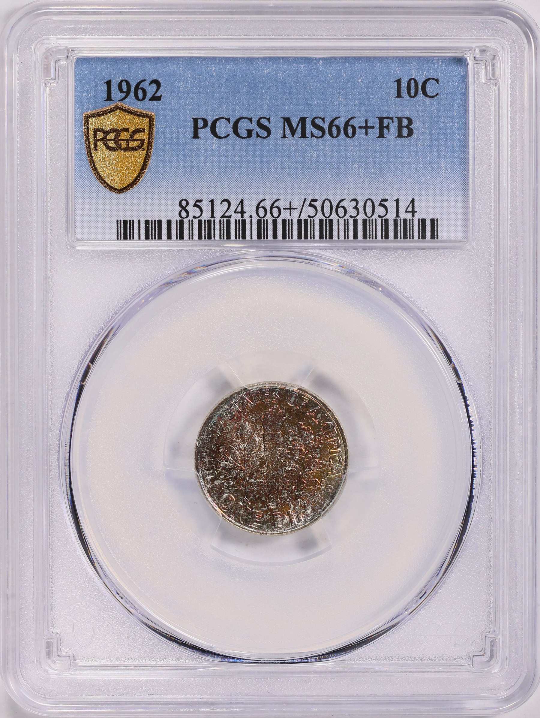1962 Roosevelt Dime PCGS MS-66+ FB (Toned) (Item 1728514 ...