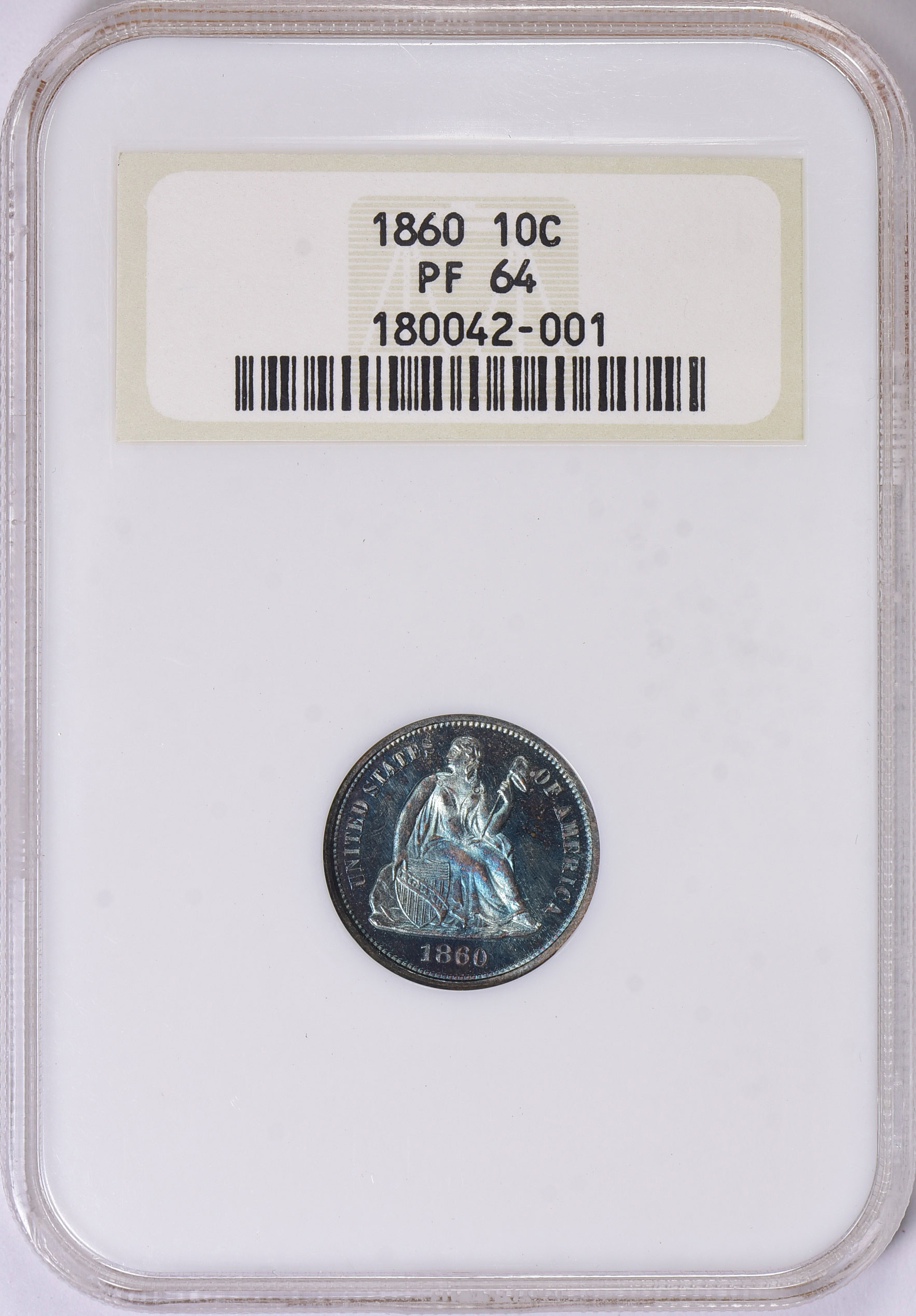1860 Seated Liberty Dime NGC Proof-64 OH (Toned) (Item 1728587 ...