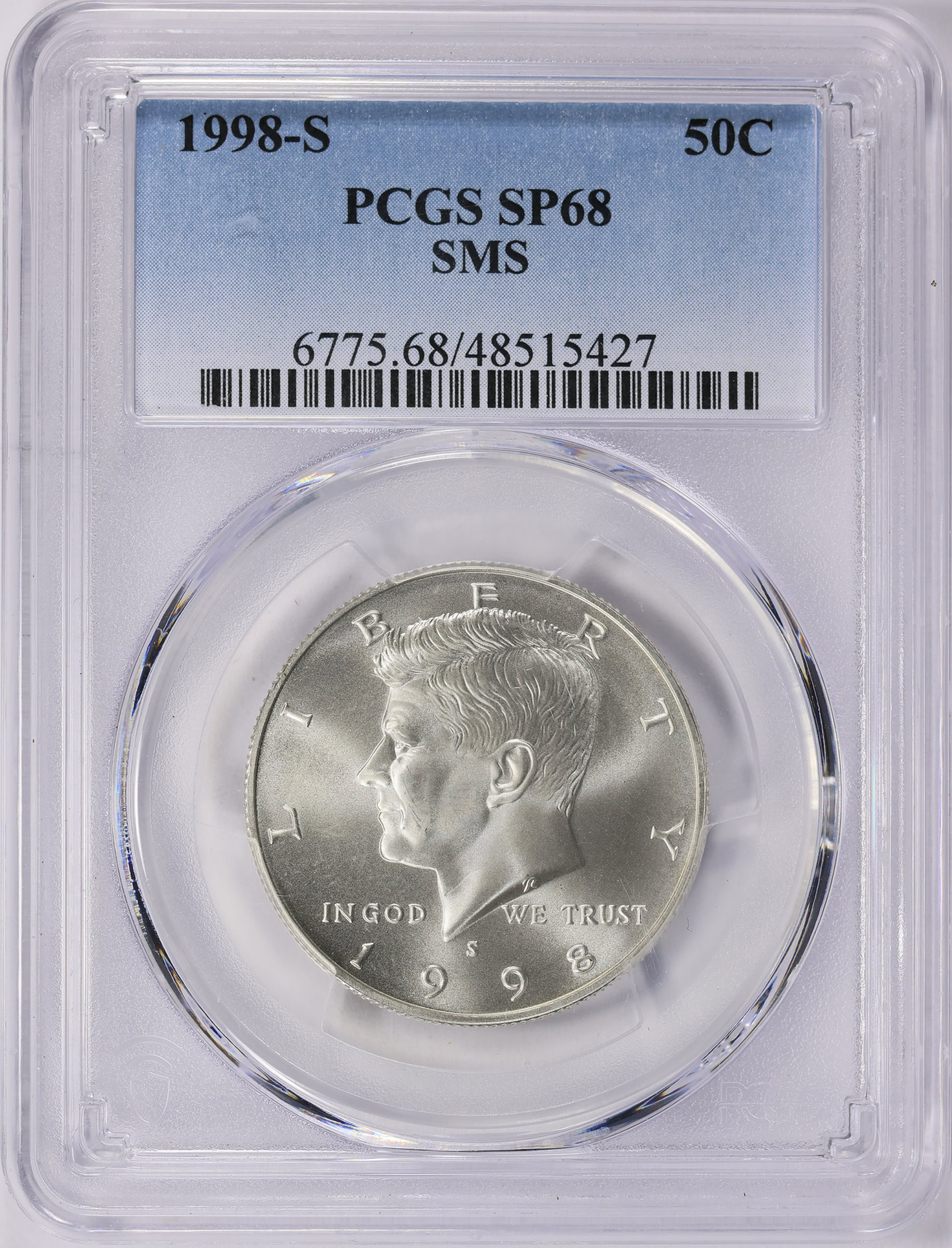 1998-S Kennedy Half Dollar SMS PCGS SP-68 (Item 1728594 ...
