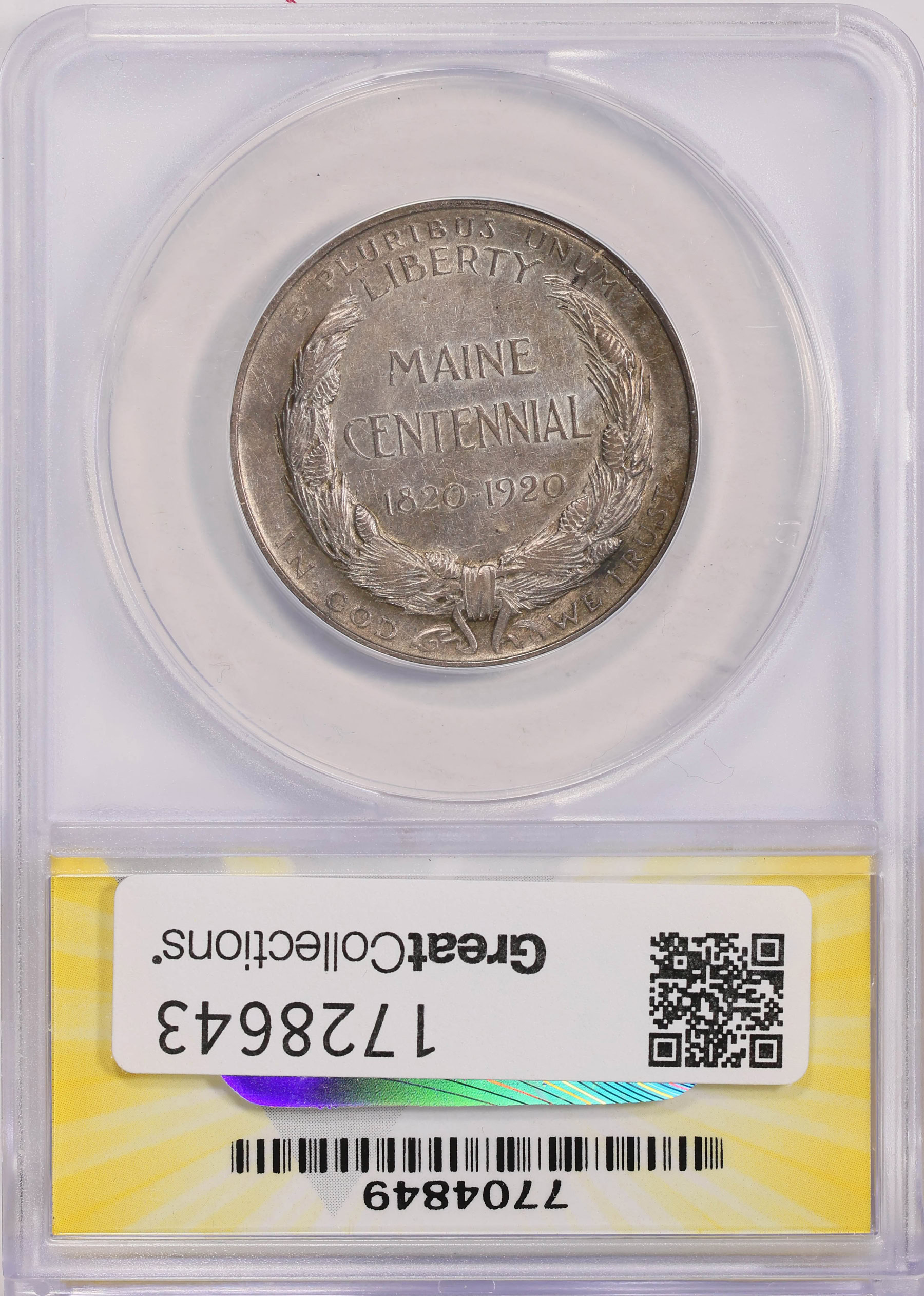 1920 Maine Centennial Half Dollar ANACS AU-50 Details (Item 1728643 ...