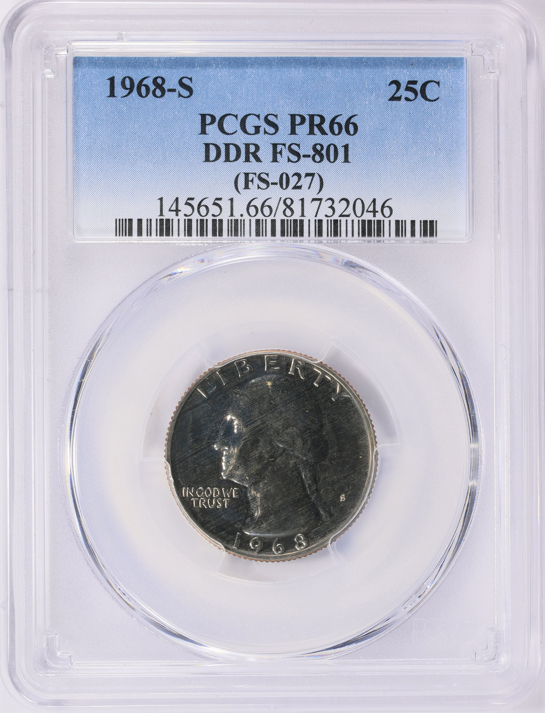 1968-S Washington Quarter Doubled Die Reverse FS-801 (FS-027) PCGS ...