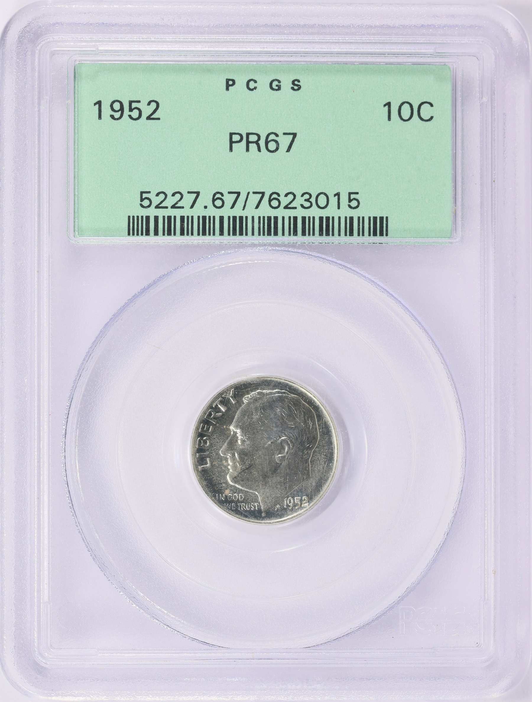 1952 Roosevelt Dime PCGS Proof-67 OGH (Item 1728753) | GreatCollections ...