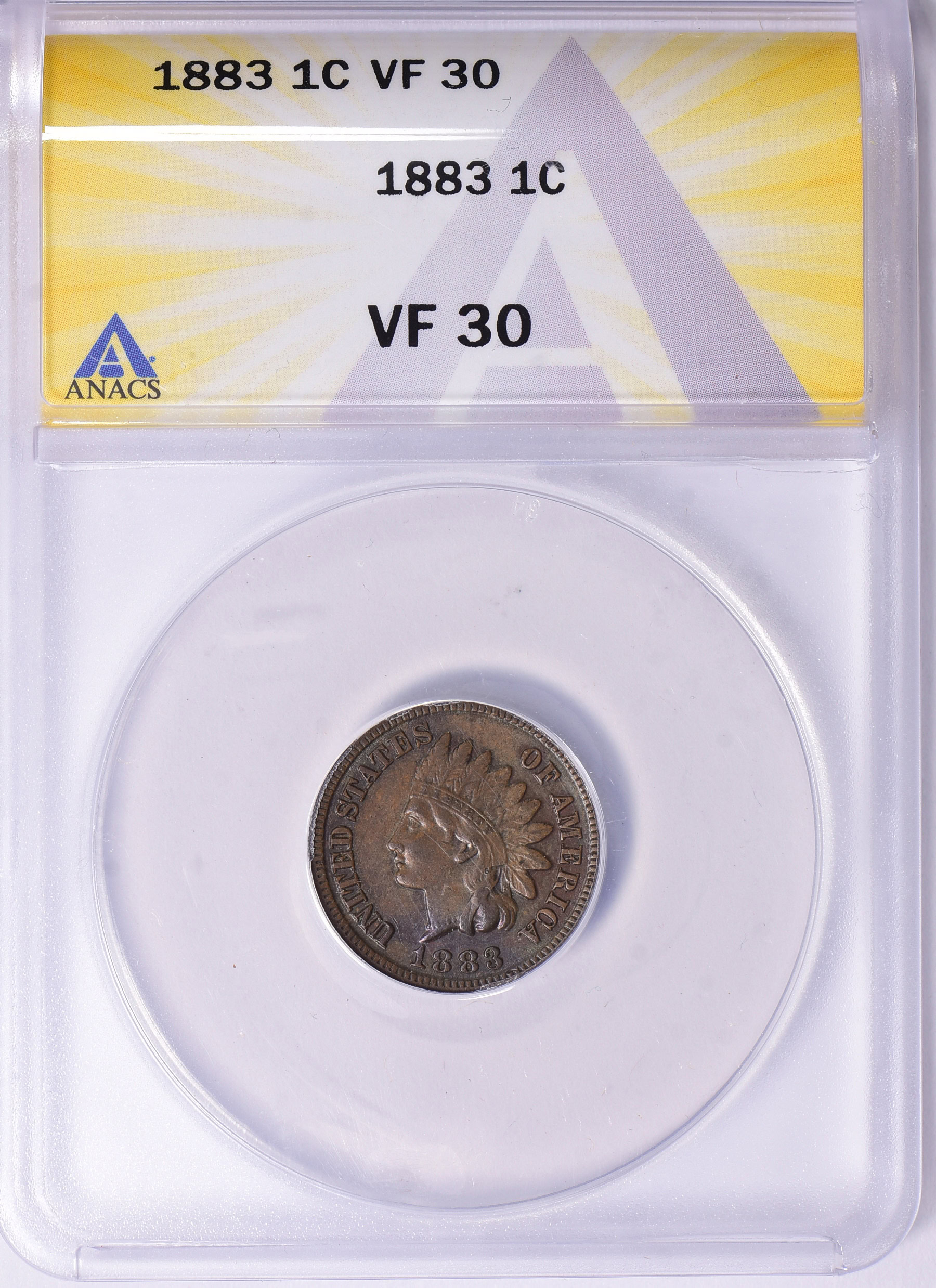 1883 Indian Cent ANACS VF-30 BN (Item 1728936) | GreatCollections Coin ...