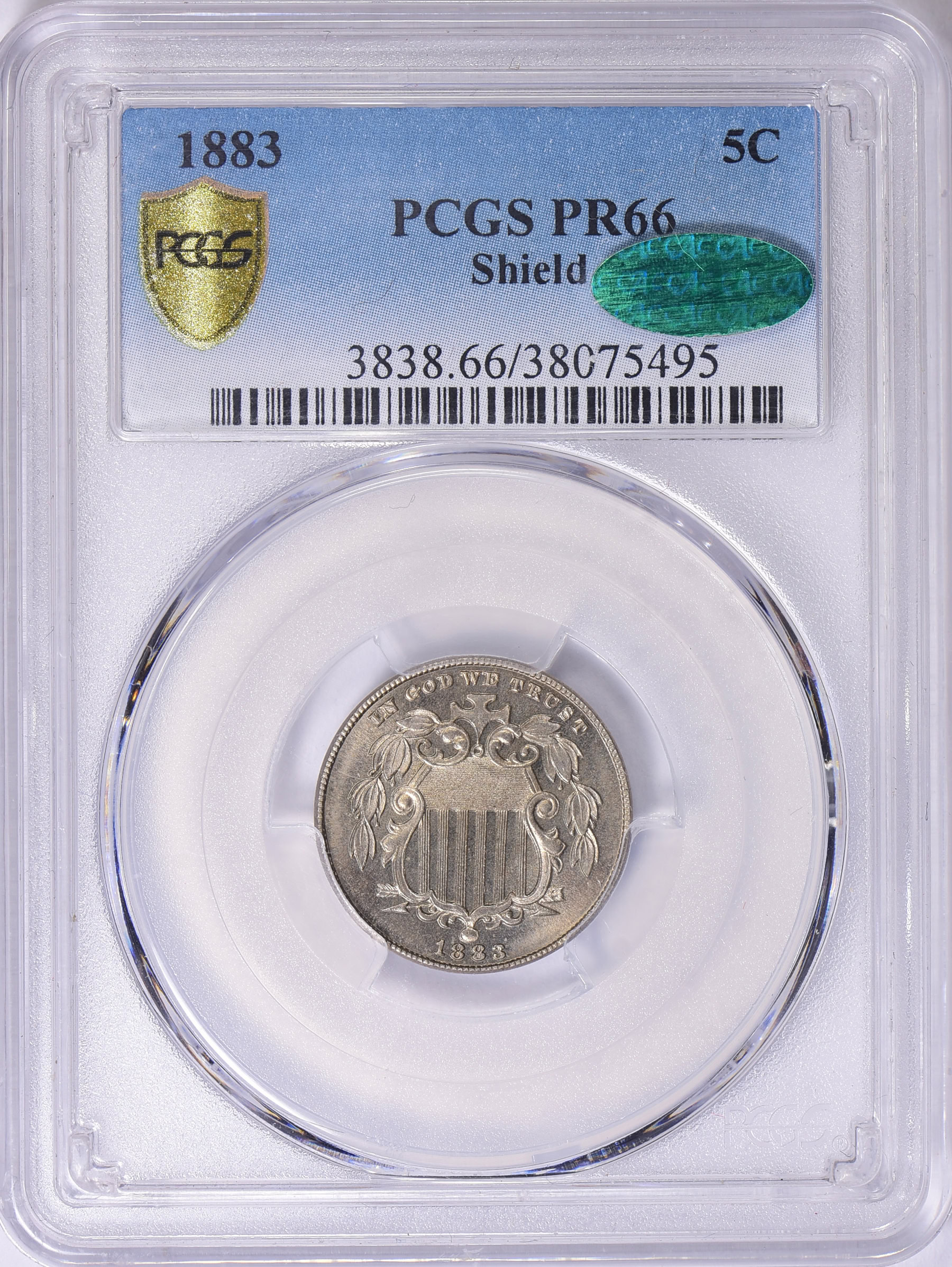 1883 Shield Nickel PCGS Proof-66 (CAC Green) (Item 1728968 ...