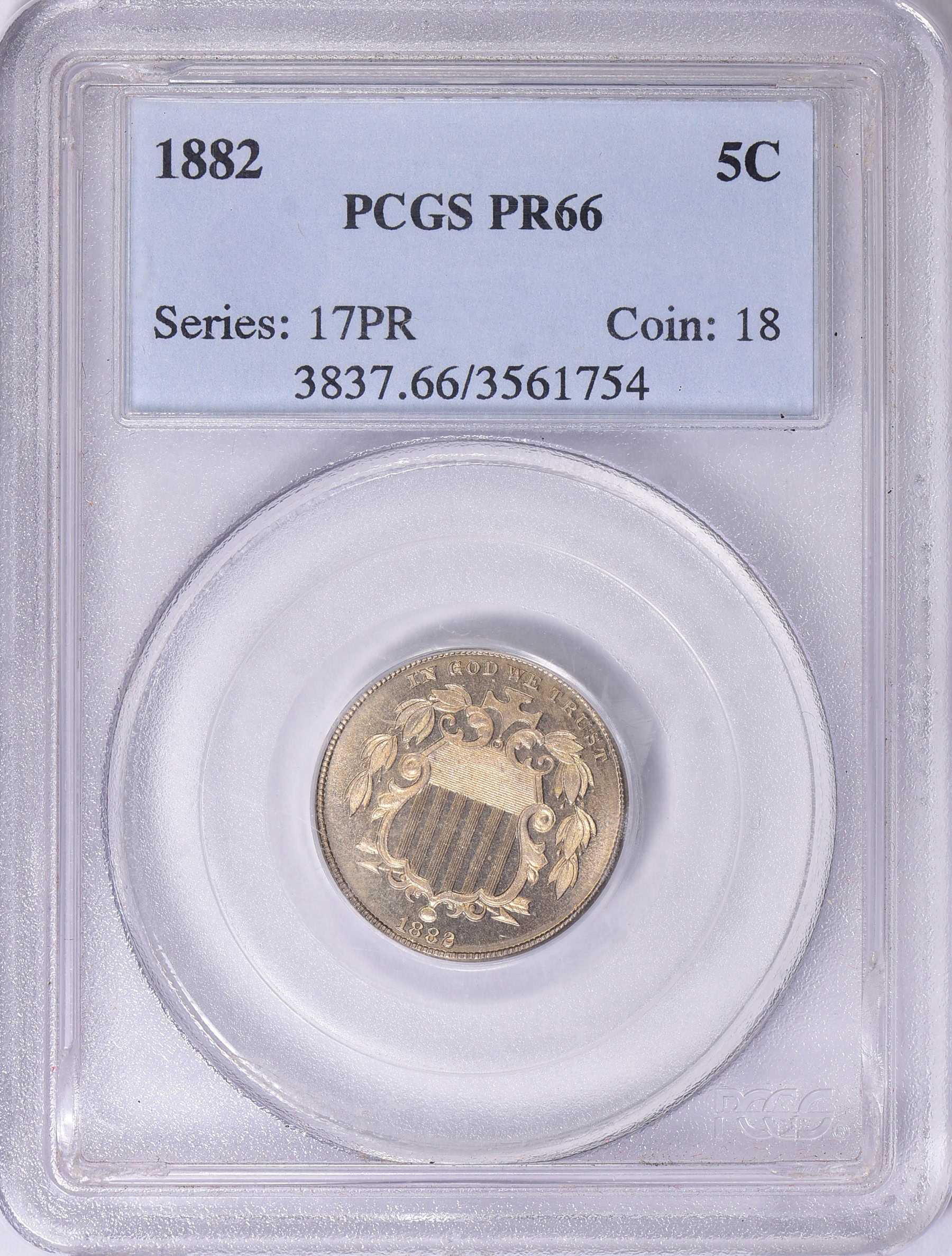 1882 Shield Nickel PCGS Proof-66 (Item 1728969) | GreatCollections Coin ...