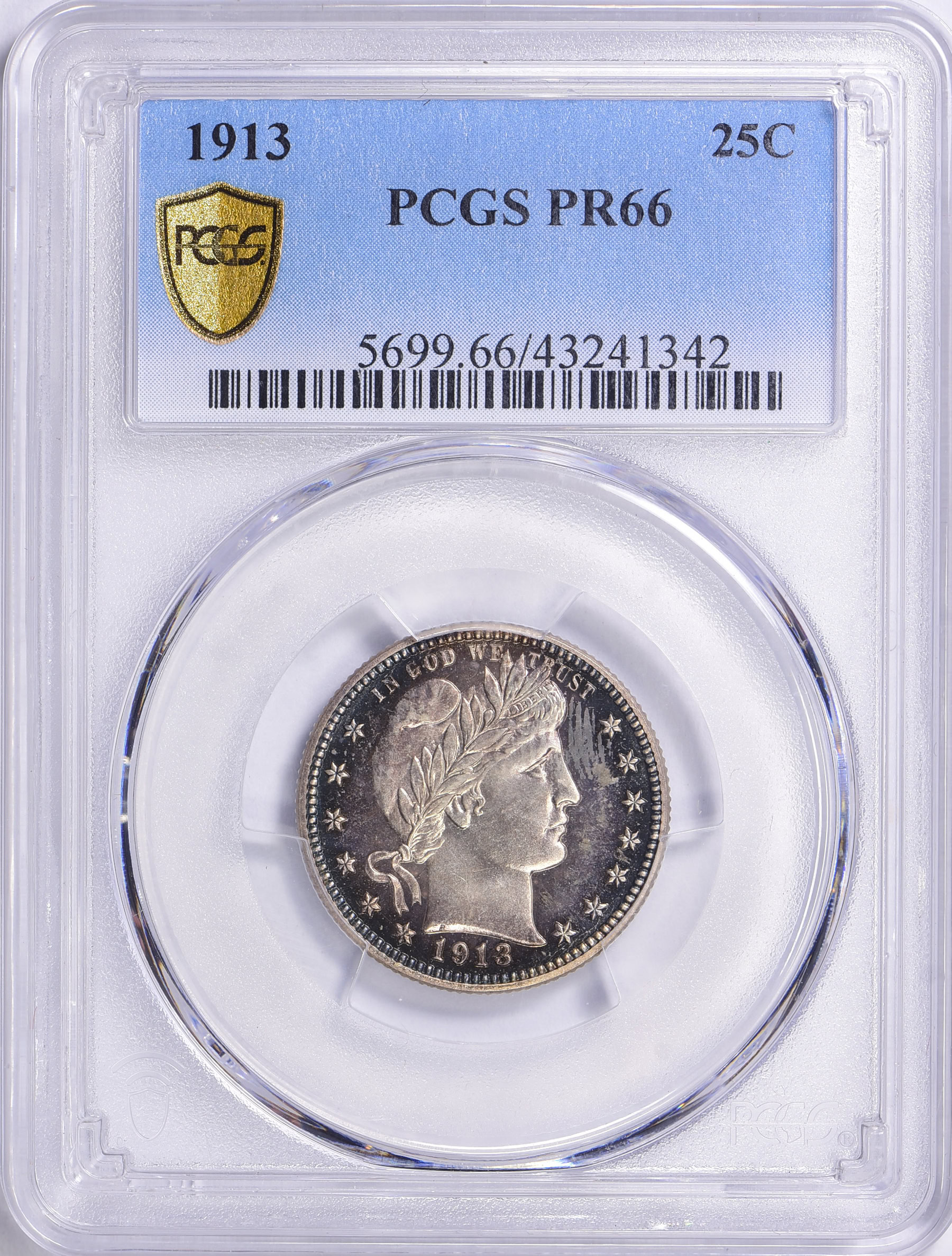 1913 Barber Quarter PCGS Proof-66 (Toned) (Item 1728971 ...