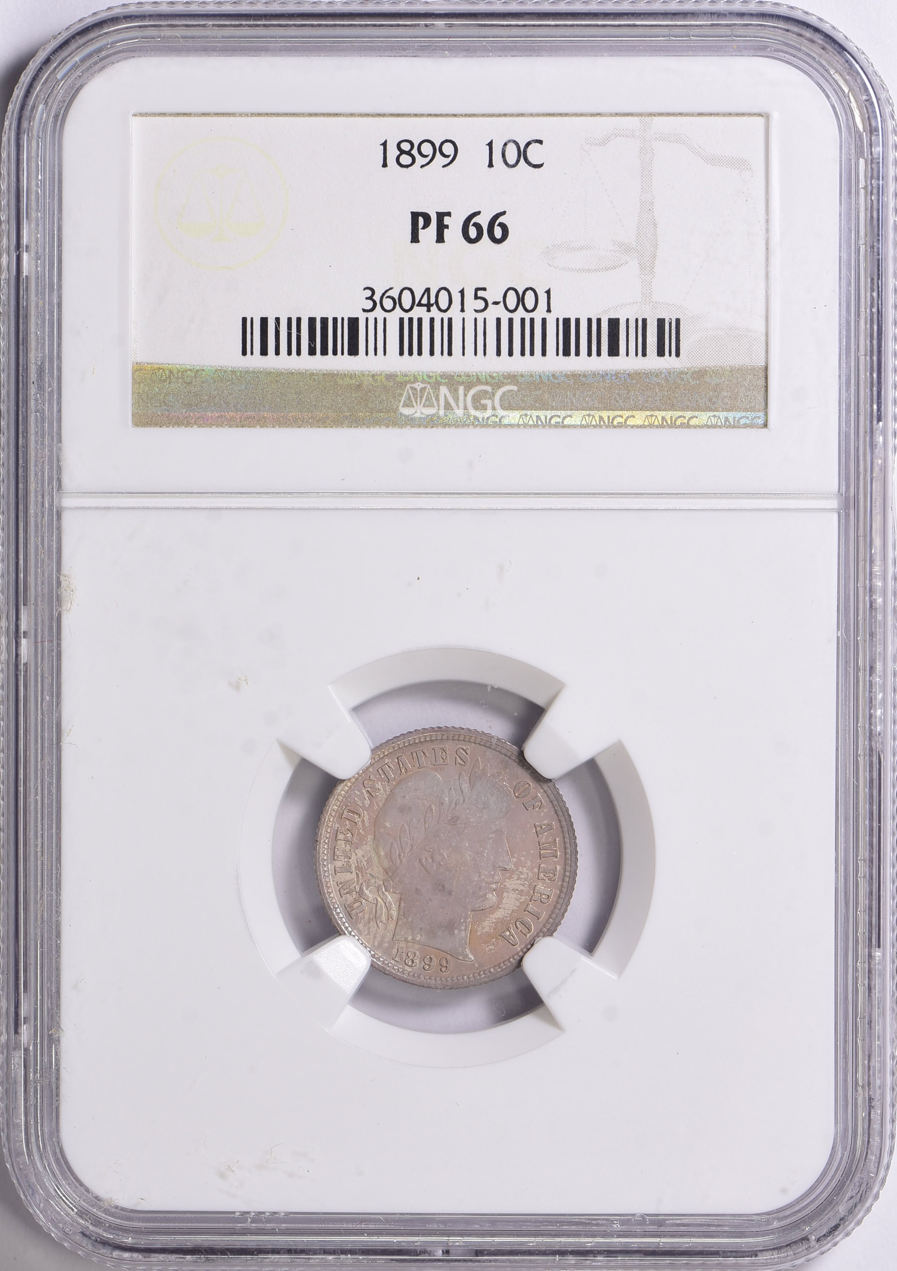 1899 Barber Dime NGC Proof-66 (Toned) (Item 1729025) | GreatCollections Coin Auctions