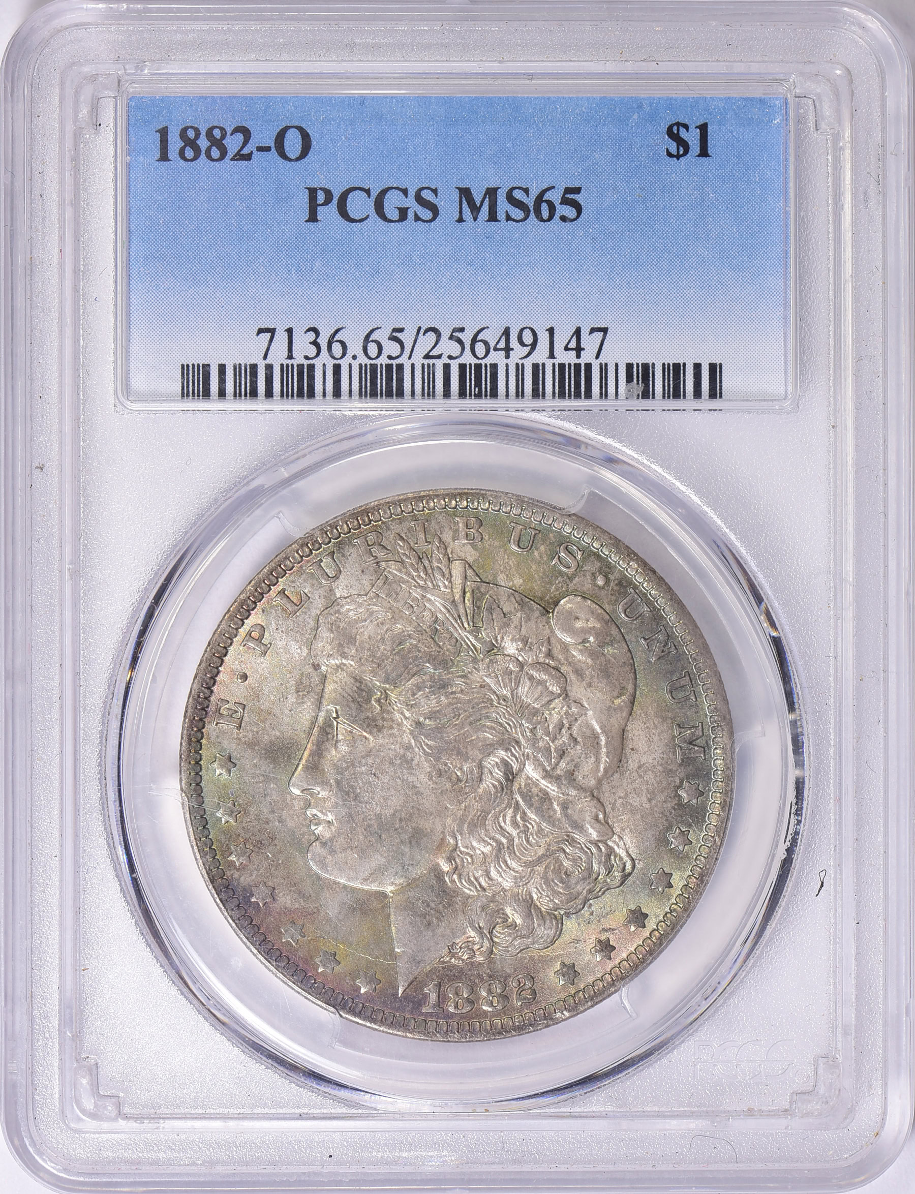 1882-O Morgan Silver Dollar PCGS MS-65 (Toned) (Item 1729041) | GreatCollections Coin Auctions