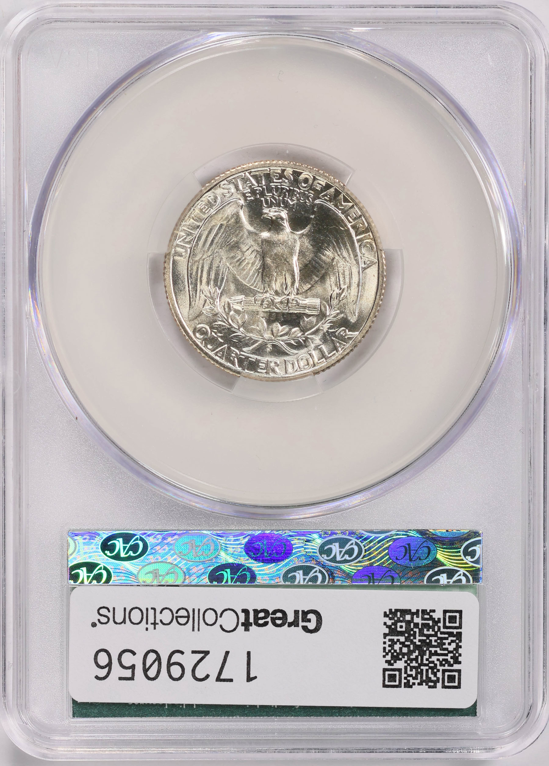 1942-S Washington Quarter Repunched Mintmark FS-501 CACG MS-64 (Item 1729056) | GreatCollections ...