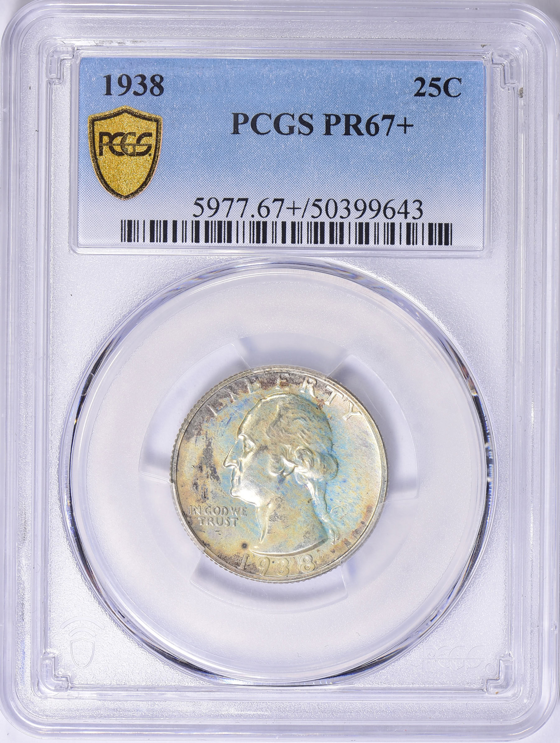 1938 Washington Quarter PCGS Proof-67+ (Item 1729202) | GreatCollections Coin Auctions