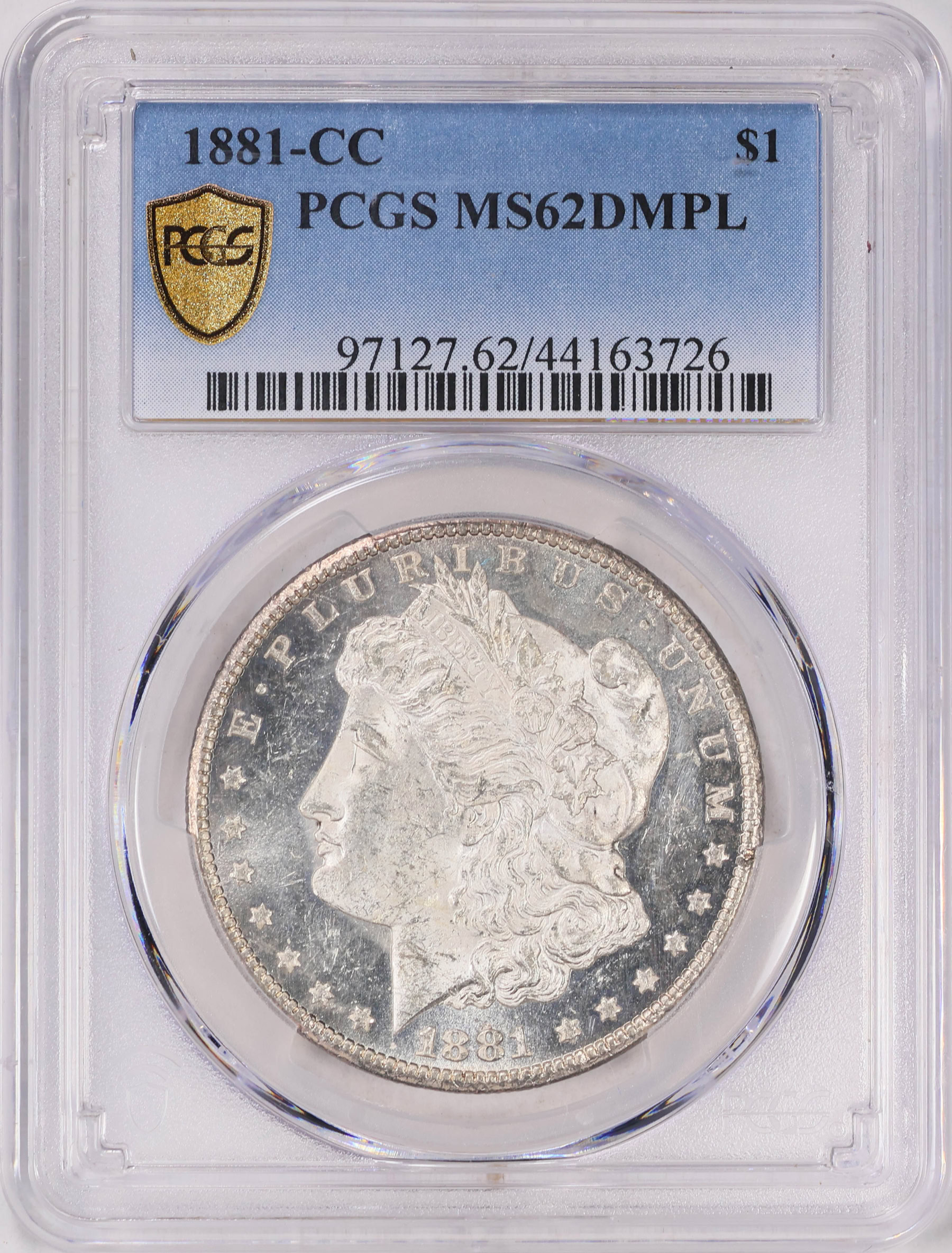 1881-CC Morgan Silver Dollar PCGS MS-62 DMPL (Item 1729247) | GreatCollections Coin Auctions