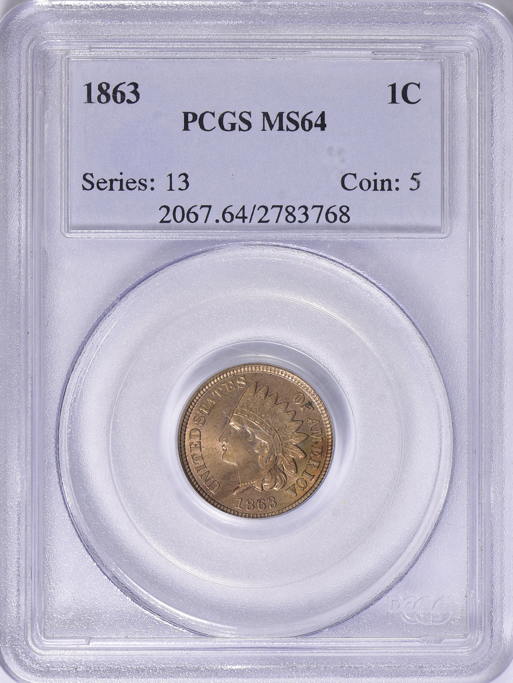 1863 Indian Cent PCGS MS-64 (Item 1729350) | GreatCollections Coin Auctions