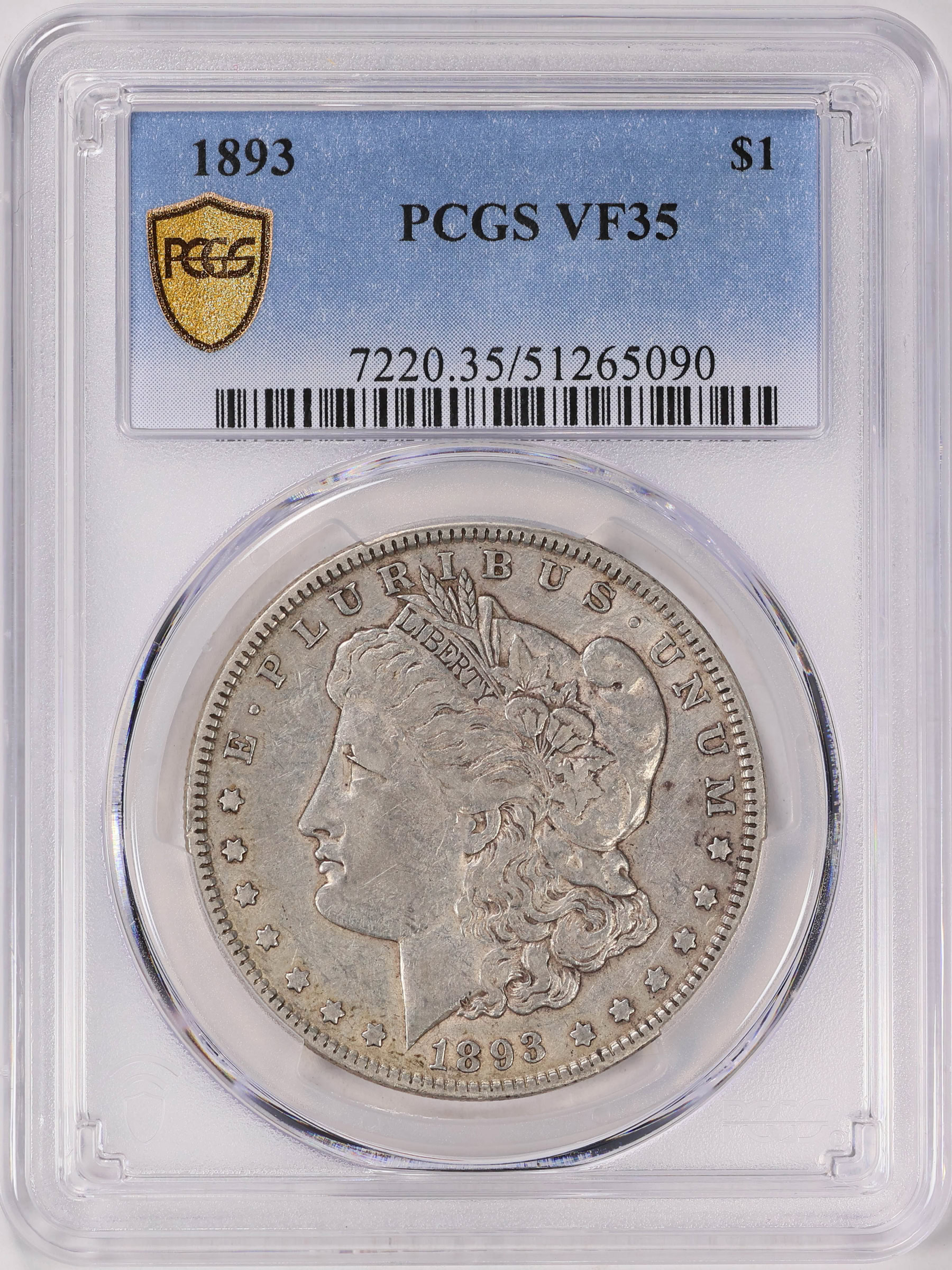 1893 Morgan Silver Dollar PCGS VF-35 (Item 1729377) | GreatCollections Coin Auctions