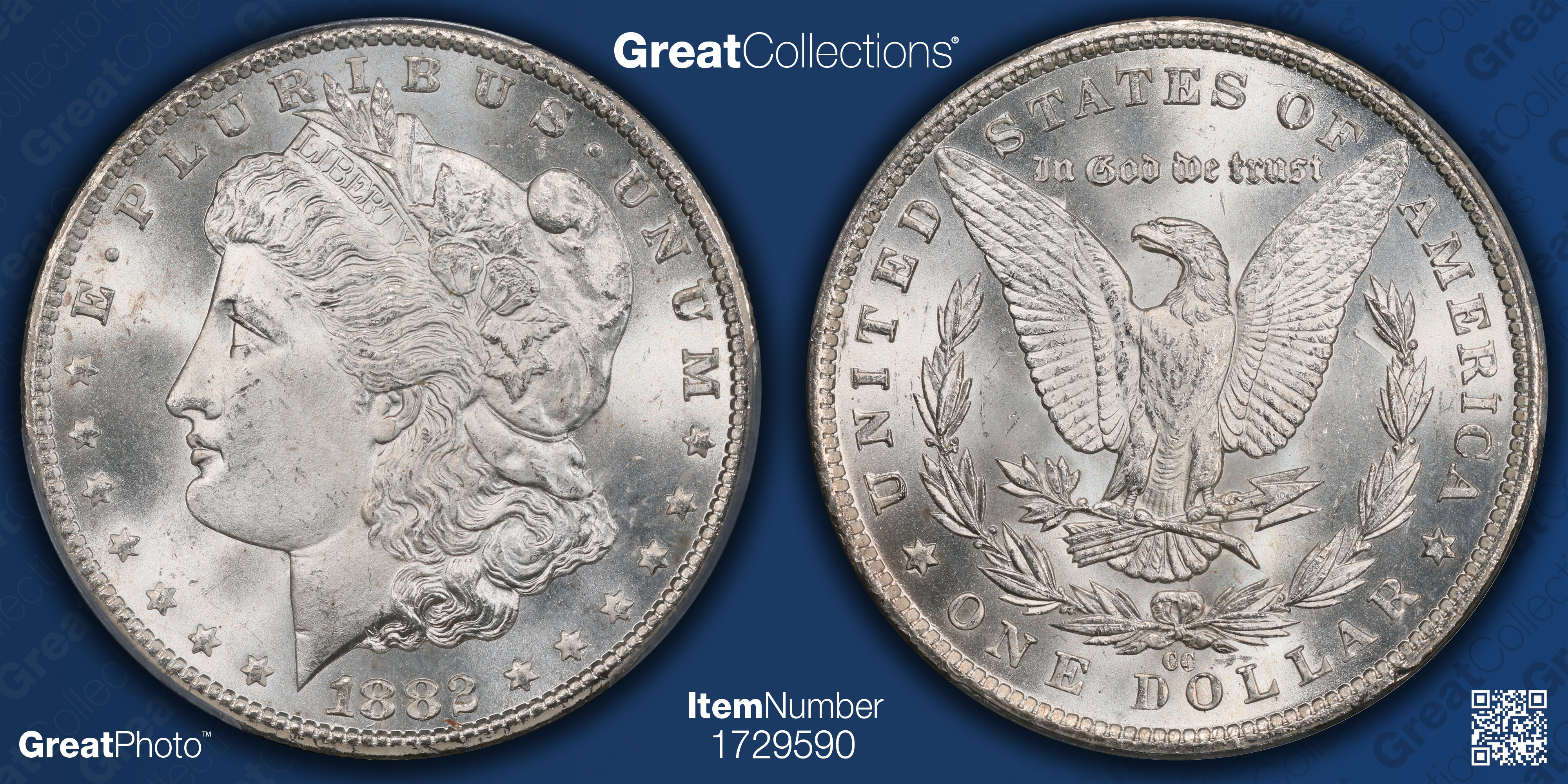 1882-CC Morgan Silver Dollar Clashed Die VAM-2A Hit List PCGS MS-65 ...