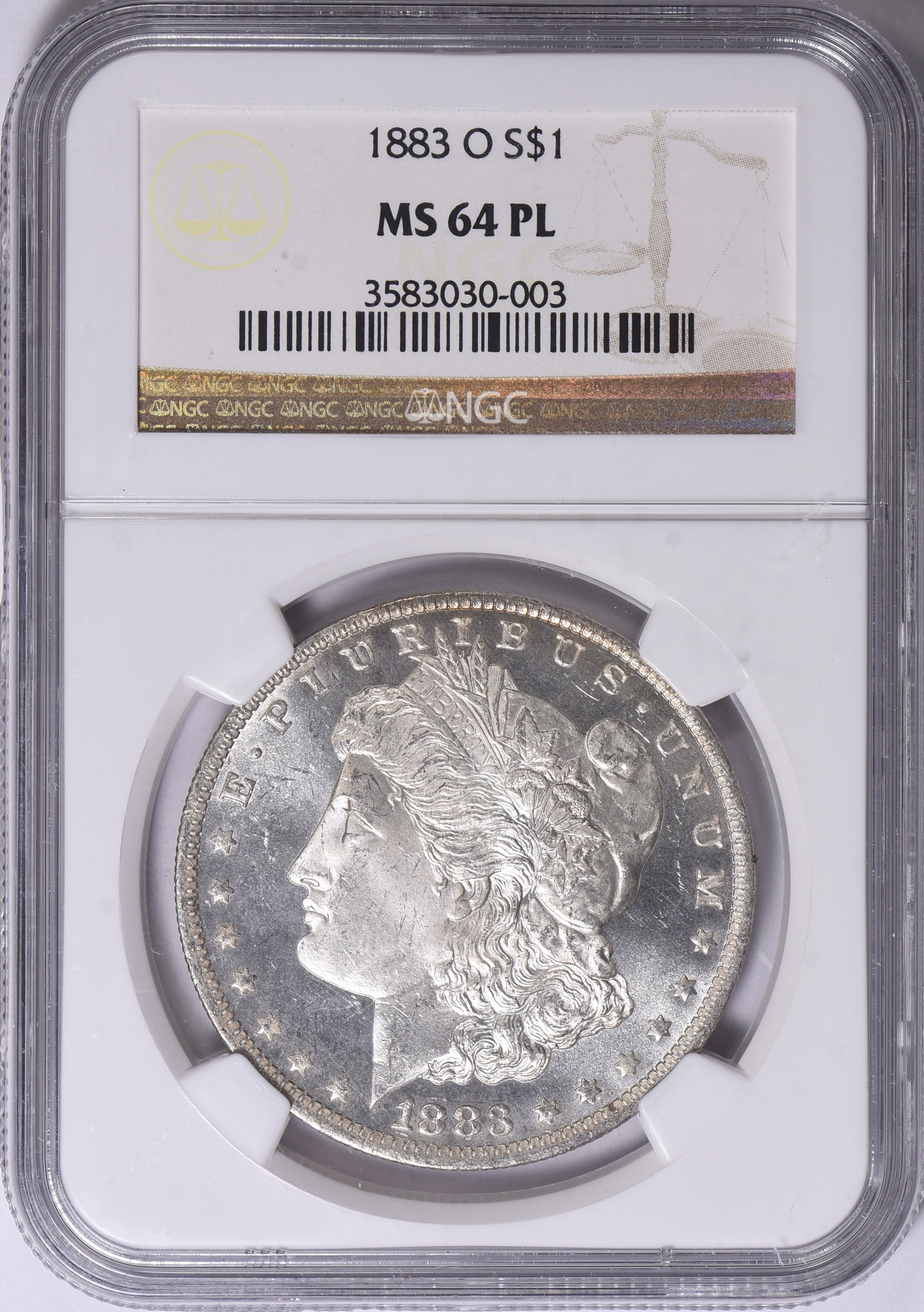 1883-O Morgan Silver Dollar NGC MS-64 PL (Item 1729598) | GreatCollections Coin Auctions