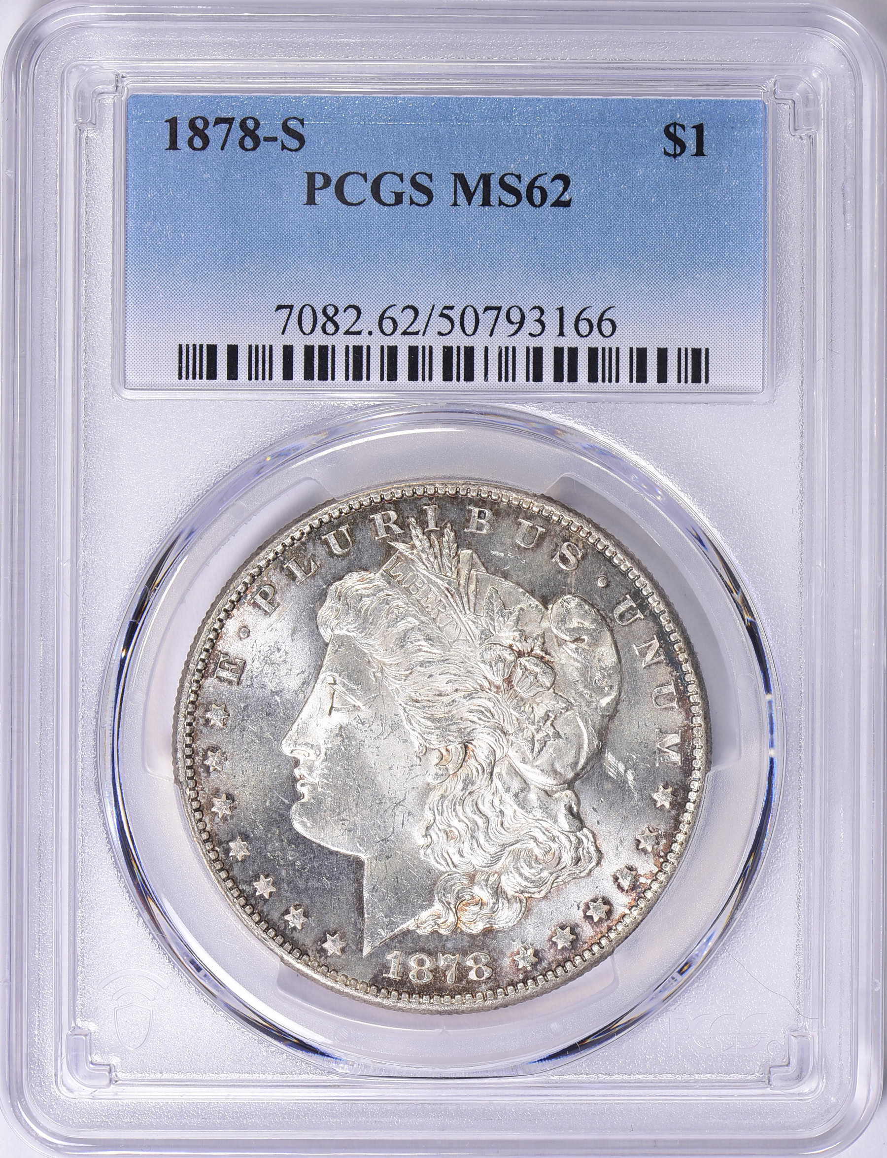 1878-S Morgan Silver Dollar PCGS MS-62 (Toned) (Item 1729688) | GreatCollections Coin Auctions