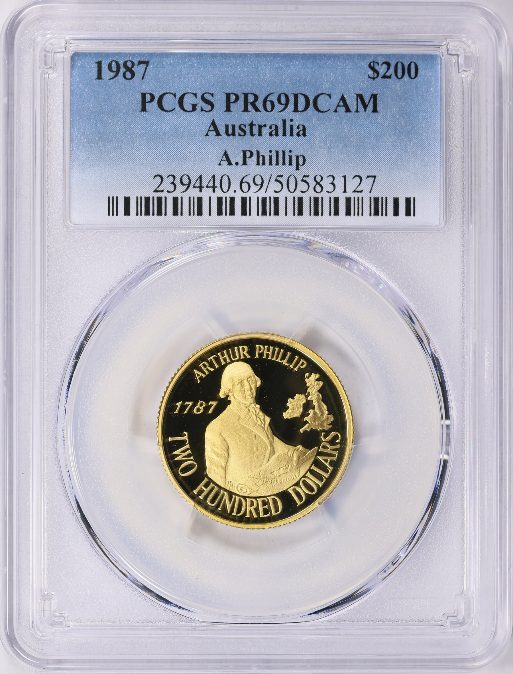 Australia 1987 Gold $200 Arthur Phillip KM-94 PCGS Proof-69 DCAM (AGW ...