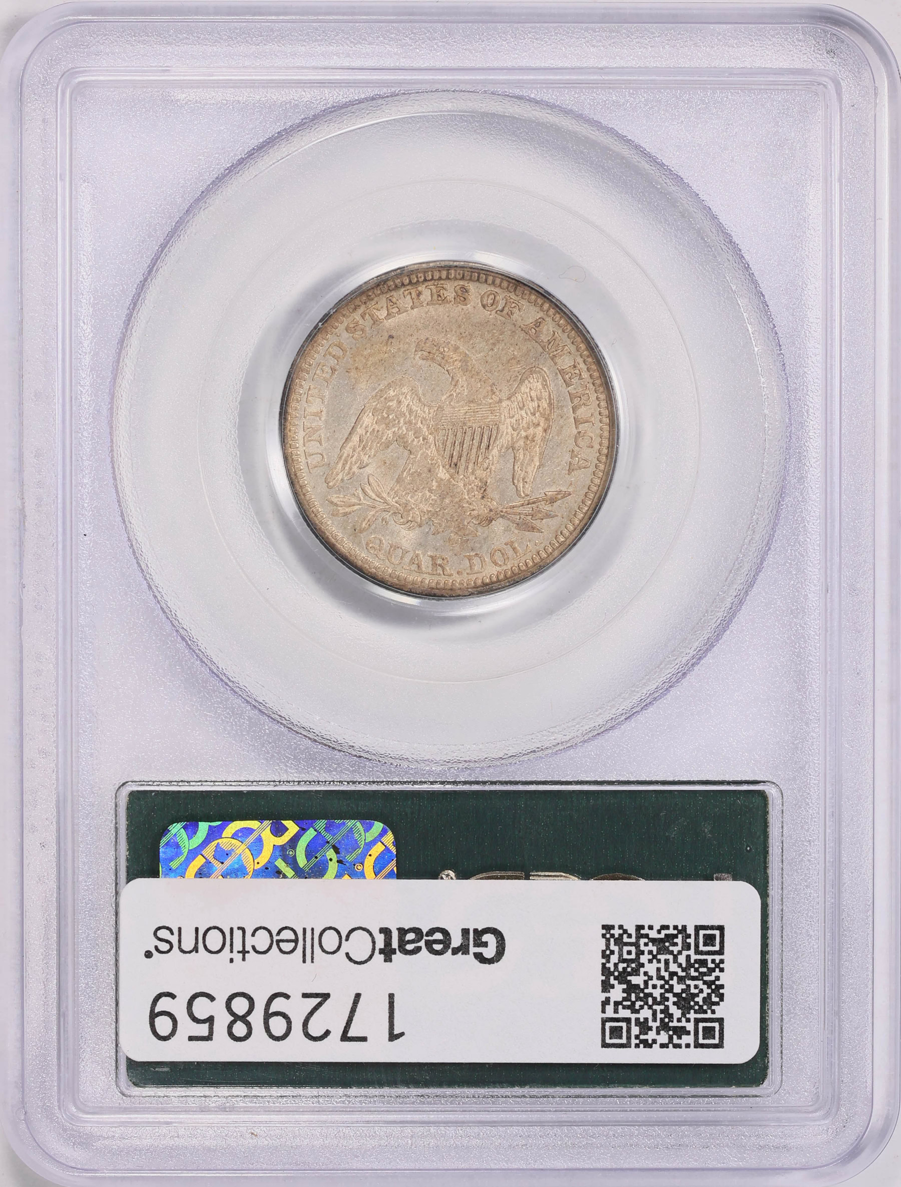 1841-O Seated Liberty Quarter PCGS MS-61 (CAC Green) OGH (Item 1729859) | GreatCollections Coin ...