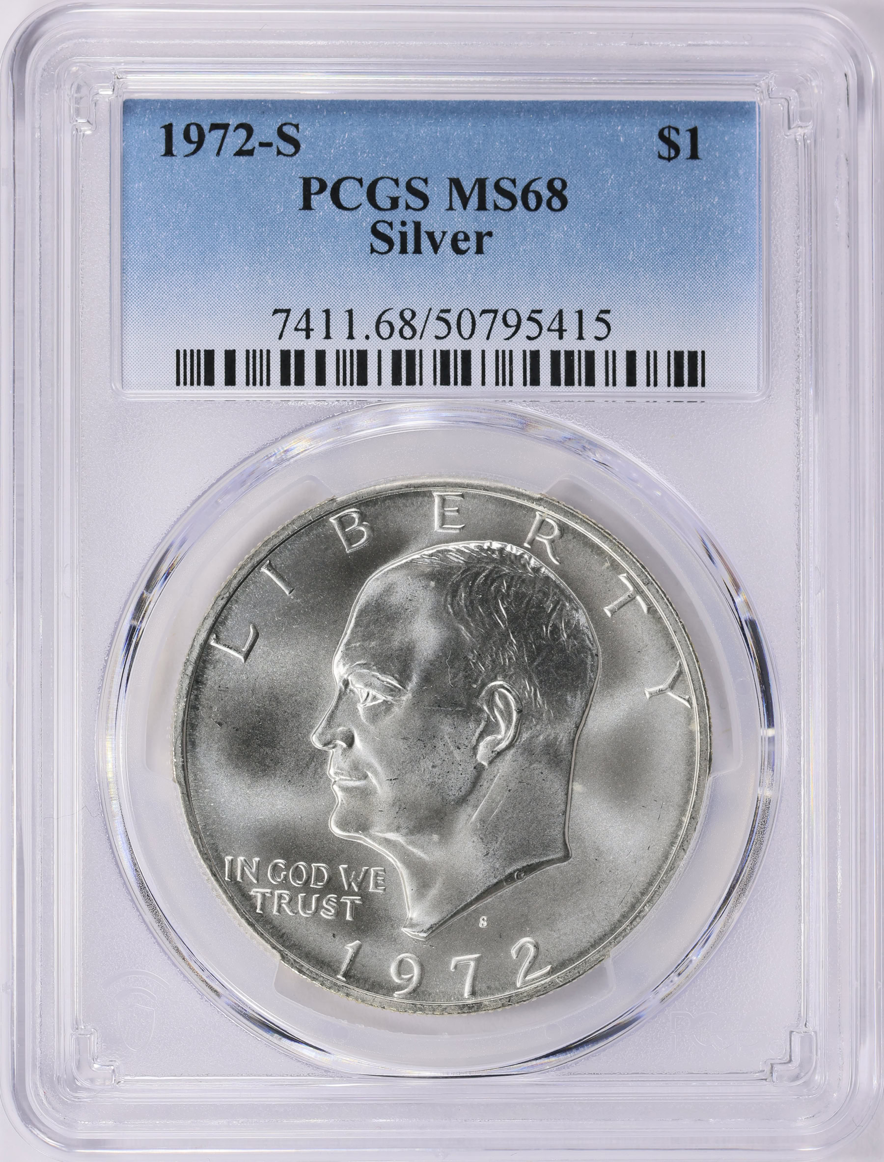 1972-S Eisenhower Dollar Silver PCGS MS-68 (Item 1729935) | GreatCollections Coin Auctions